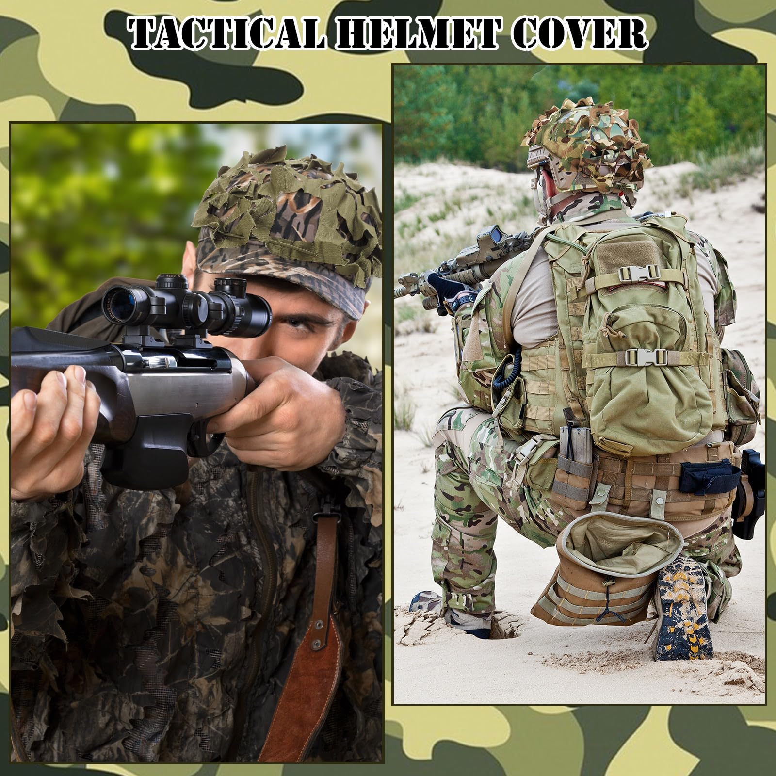 Snapklik.com : Motionchic 4 Pcs Helmet Cover Tactical Scrim Airsoft ...
