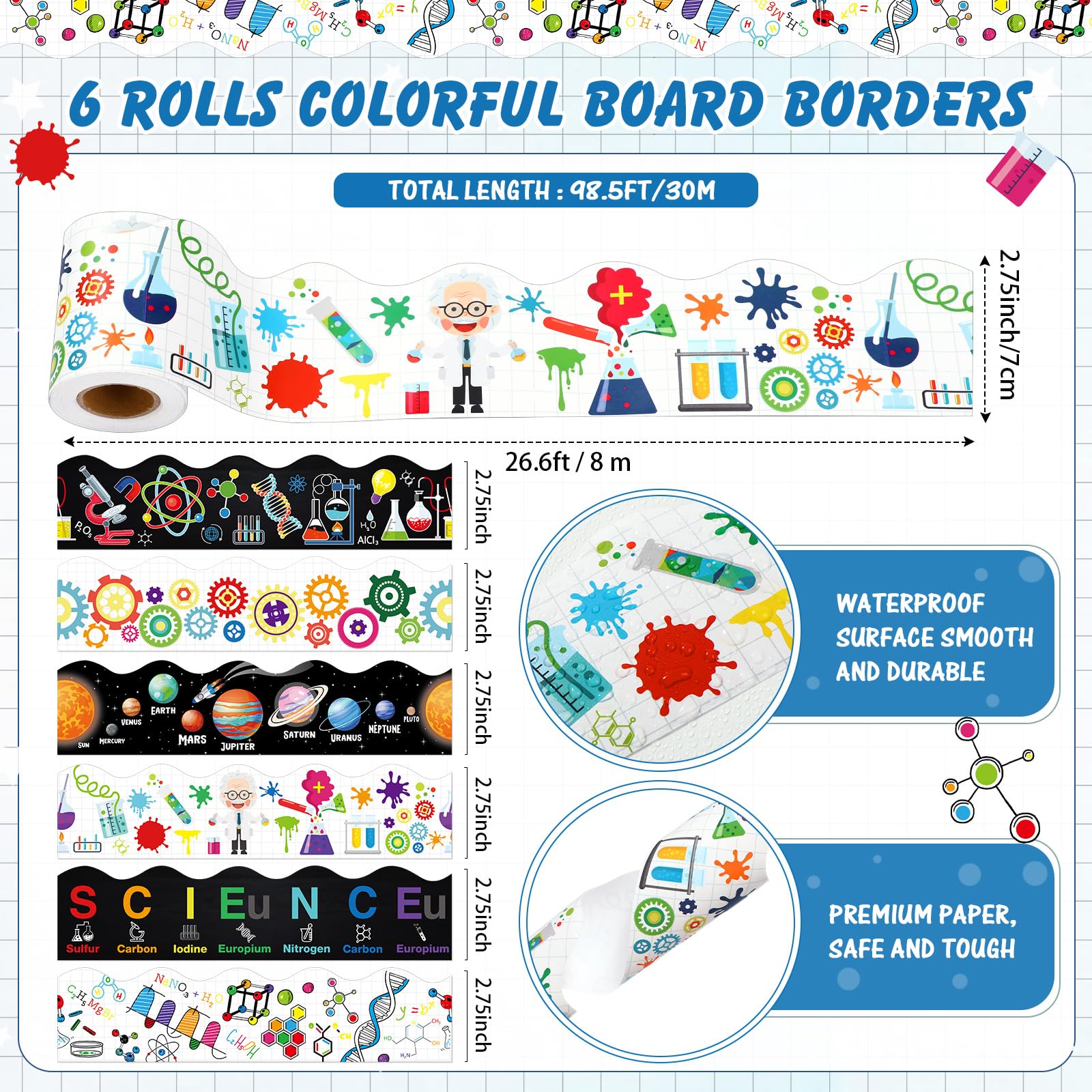 Science Bulletin Board Decorations 72pcs Science Lab Borders Classroom ...