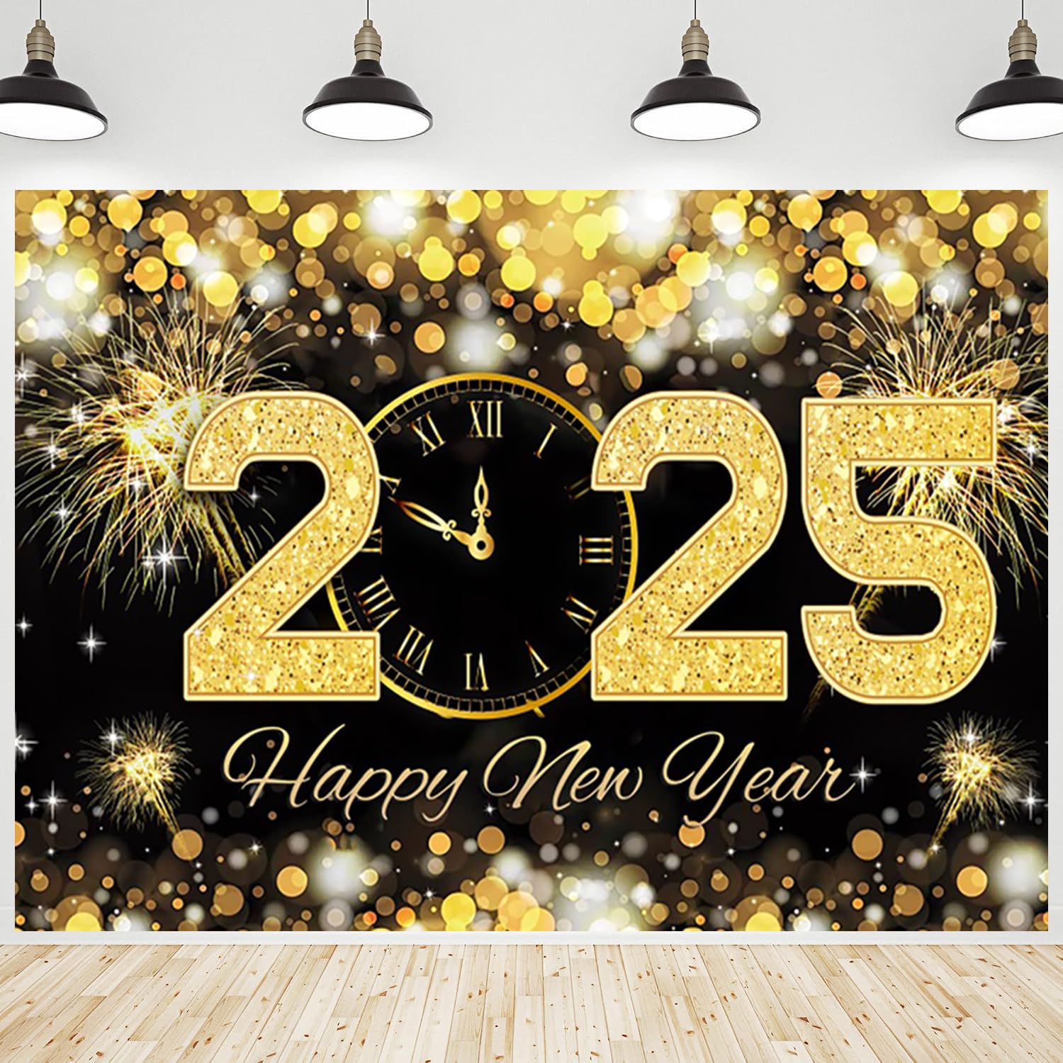 Amazon.com : CRTPOD Happy 2025 New Year Decorations Backdrop Glitter ...
