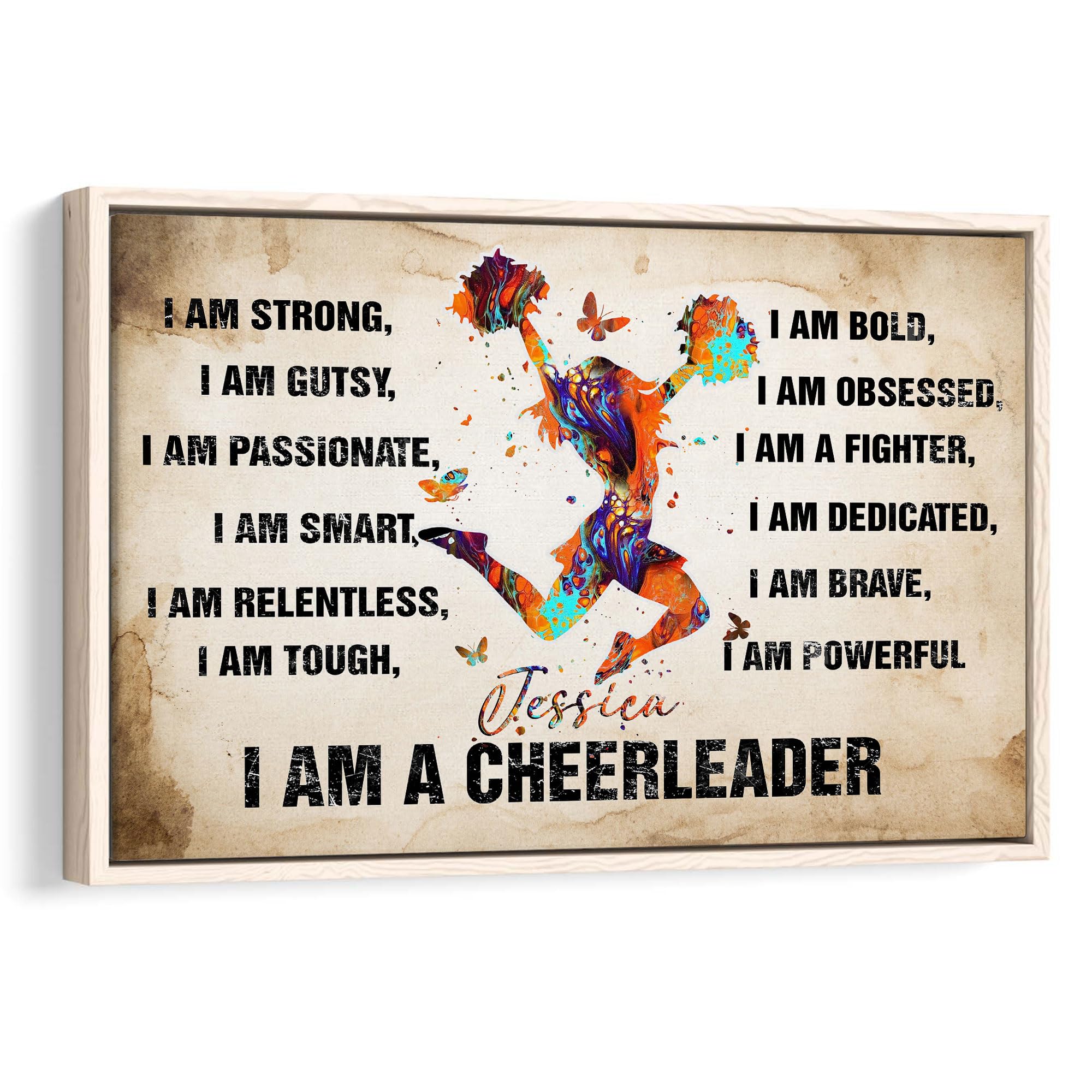 Amazon.com: Personalized Cheerleading Poster & Framed Canvas, I Am A ...