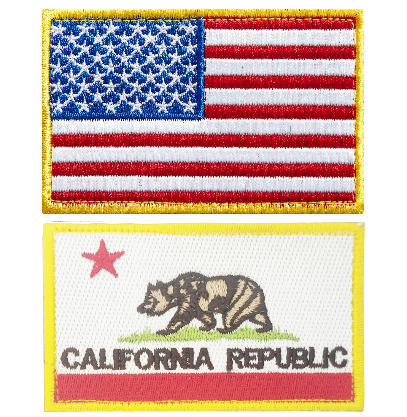 Amazon.com: stidsds 2 Pack American US California Flag Patch USA Calif ...