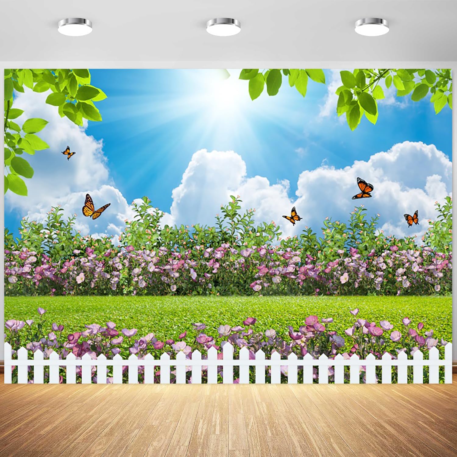 Amazon.com : 7x5ft Spring Backdrop Blue Sky White Clouds Colorful ...
