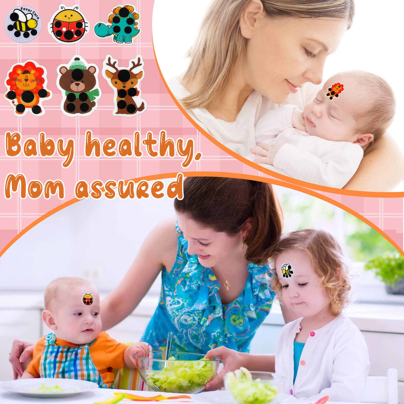 Snapklik.com : 12 Pcs Stick-on Fever Indicator Forehead Fever Kids ...
