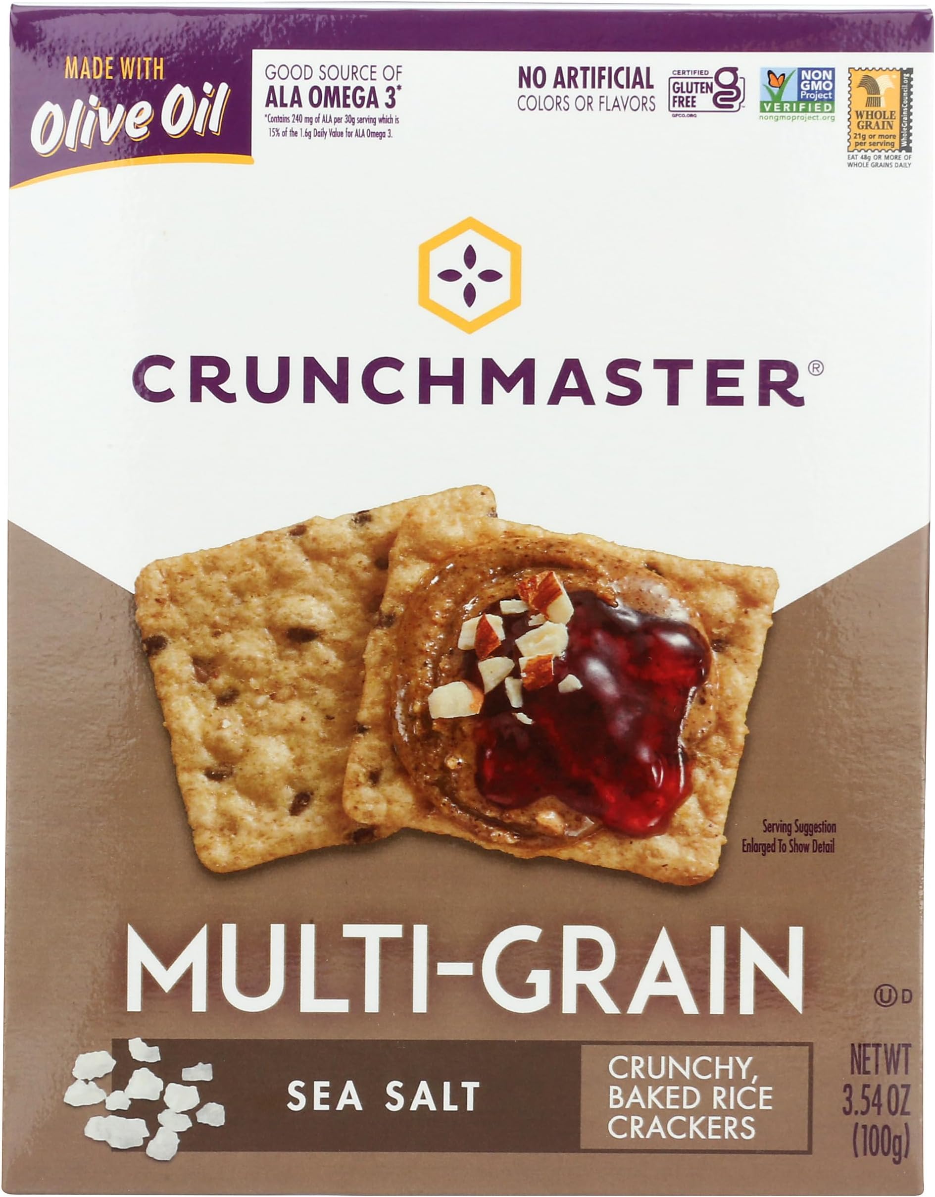 Amazon.com : CRUNCHMASTER Sea Salt Multi-Grain Crackers, 3.54 OZ ...