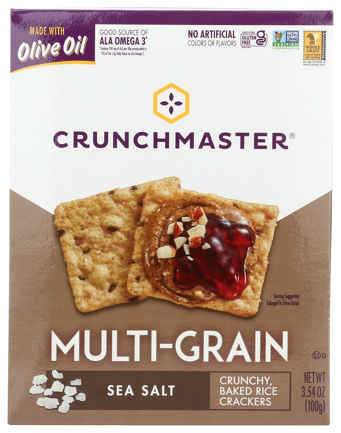 Amazon.com : CRUNCHMASTER Sea Salt Multi-Grain Crackers, 3.54 OZ ...