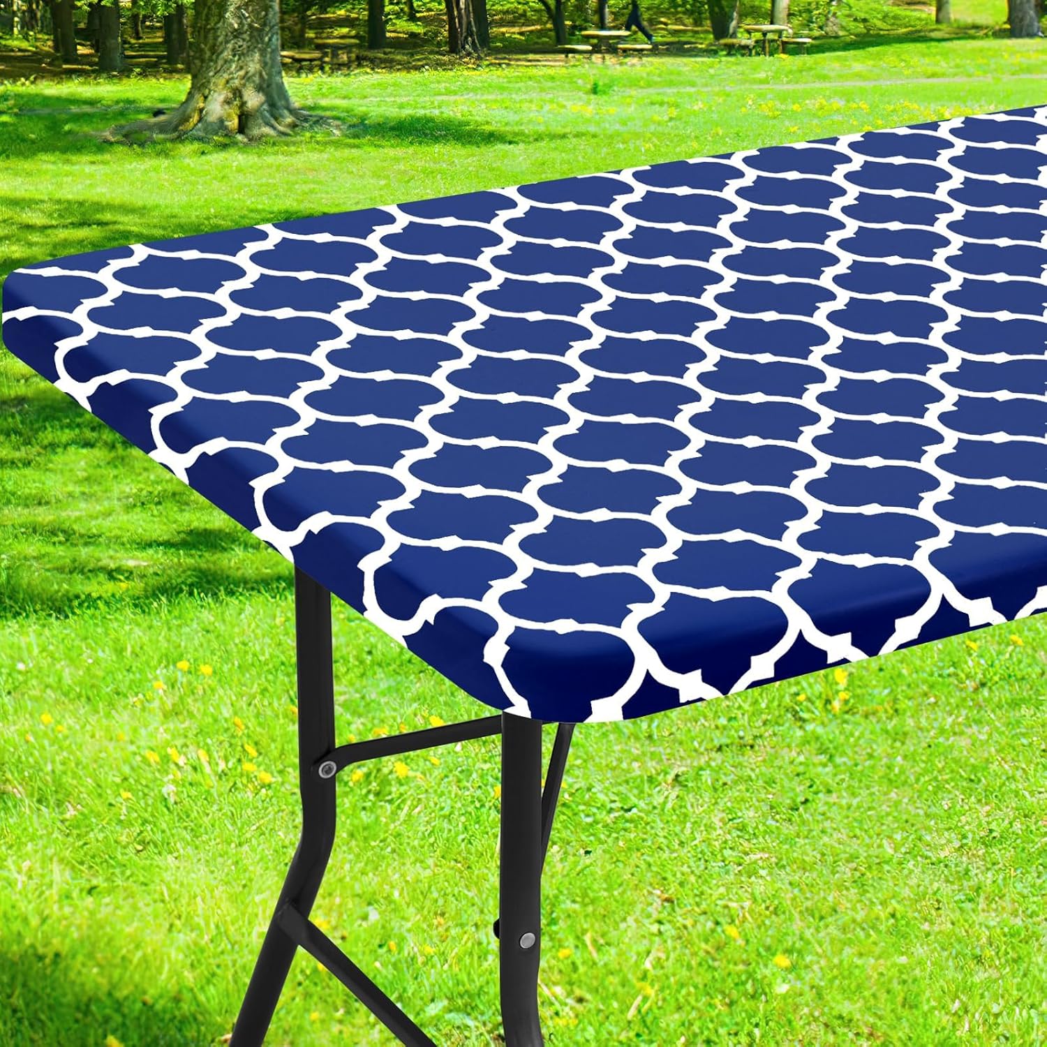 Amazon.com: Smiry Rectangle Picnic Table Cover, Waterproof Elastic ...