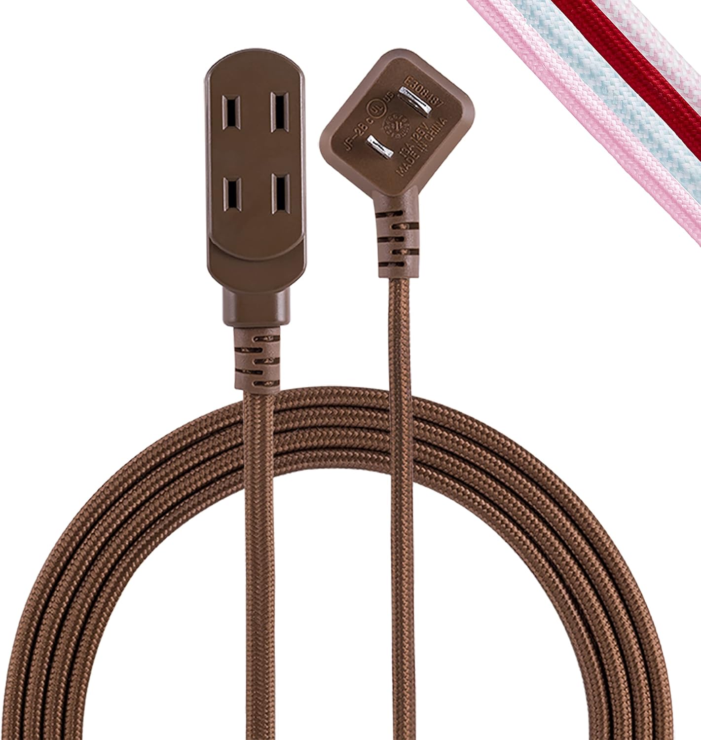 Amazon.com: Cordinate Designer 3-Outlet Extension Cord, 2 Prong Power ...