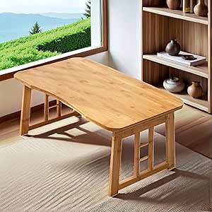 Amazon.com: TXGJWRA Japanese Coffee Table Foldable Floor Table Bamboo ...