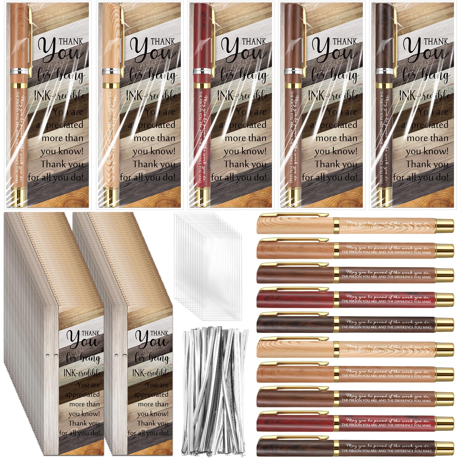 Amazon.com : Spakon 15 Sets Team Thank You Pens Bulk Christmas Employee ...