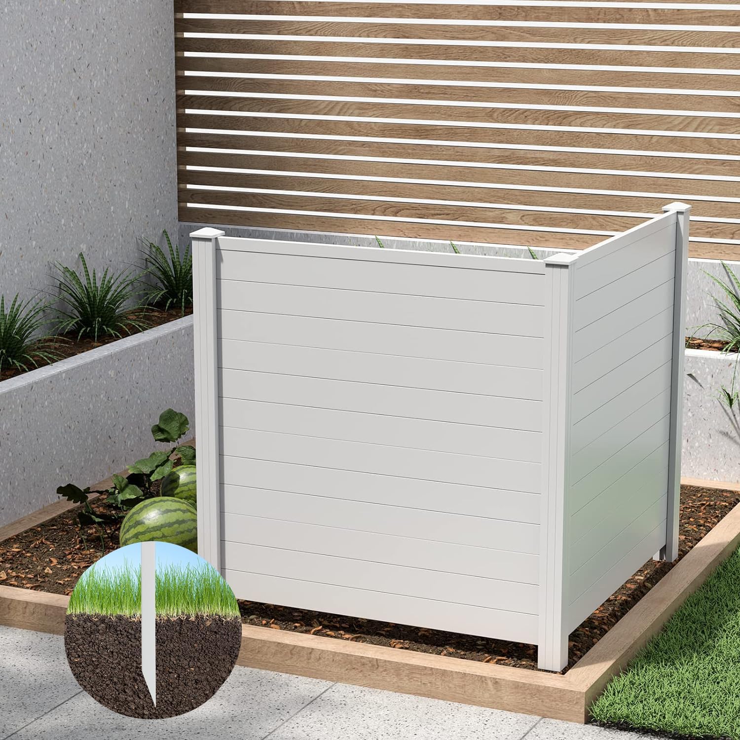 Amazon.com : 4 Panels Outdoor Privacy Screen - 48"W PVC Privacy Panels ...