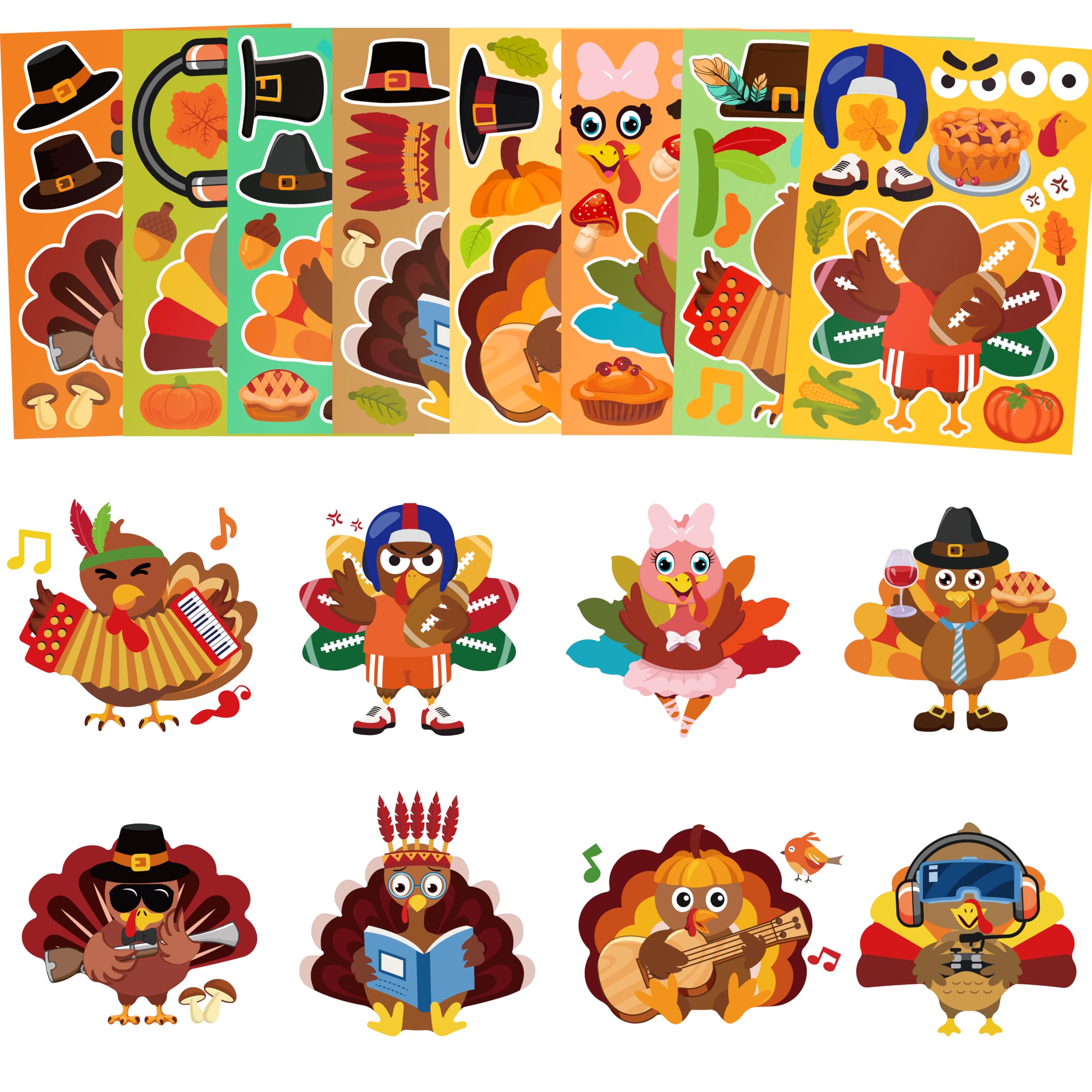 Amazon.com: 56 Sheets Thanksgiving Crafts Stickers for Kids ...