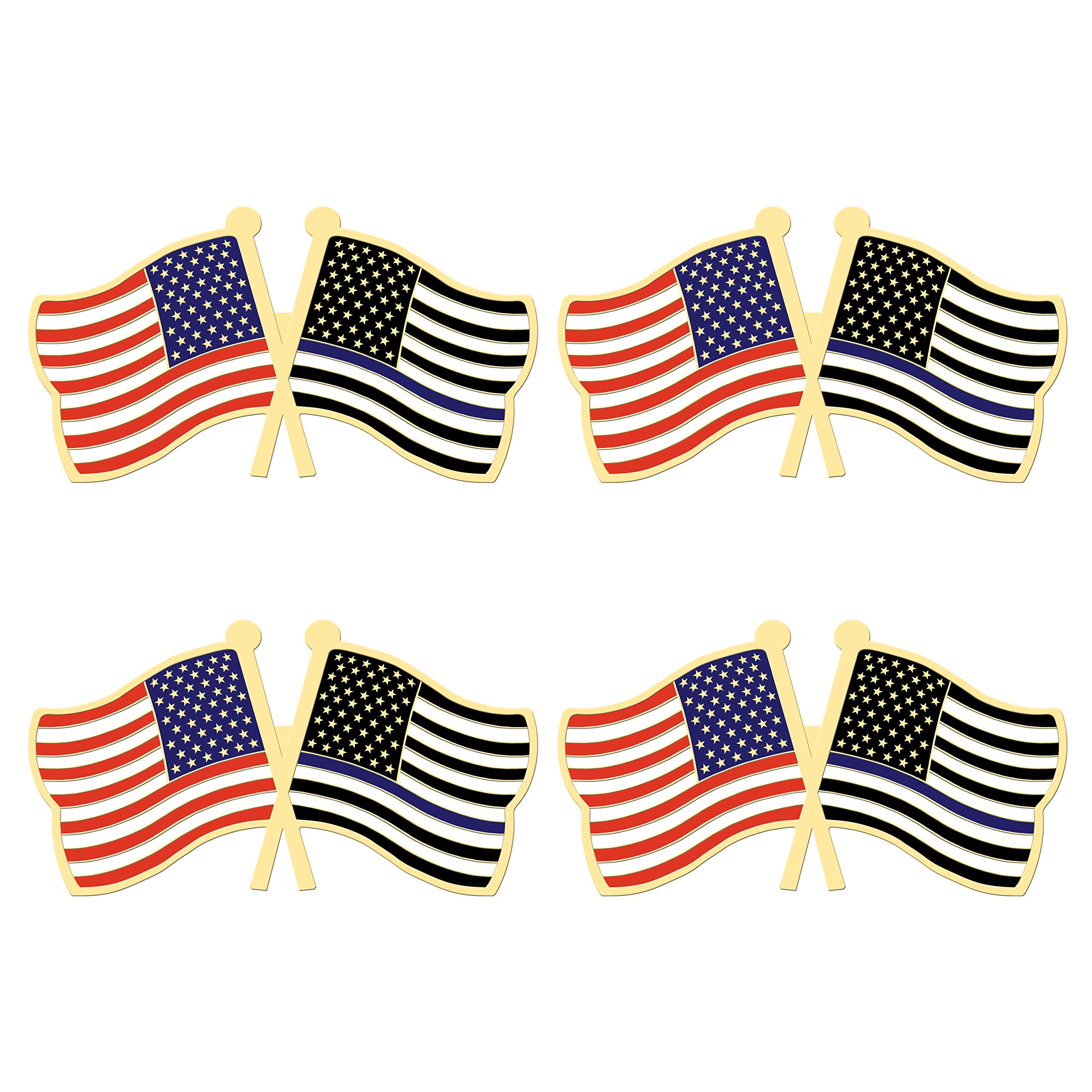 4 Pack Thin Blue Line Usa American Police Flag Pin | Desertcart Aruba