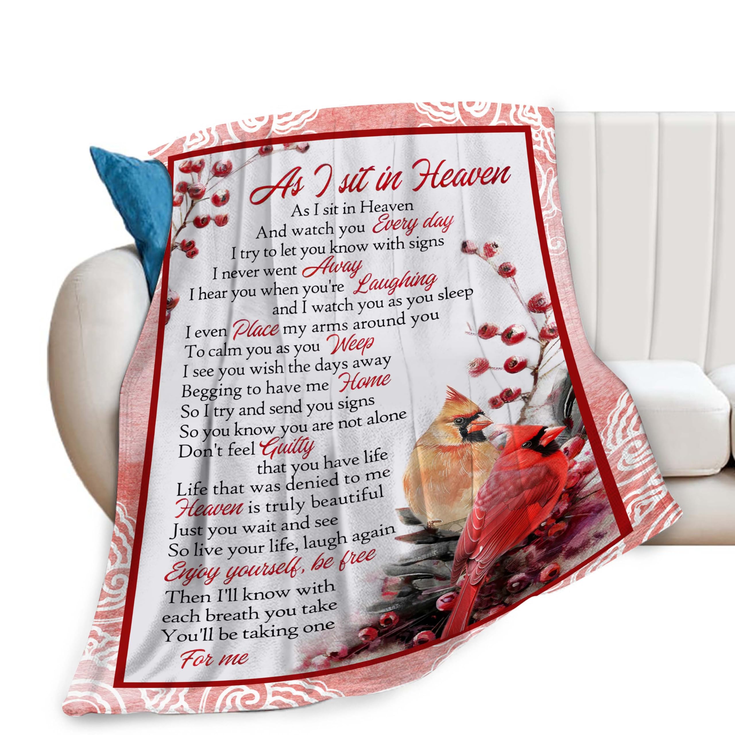 Amazon.com: Red Cardinal Blanket Heaven Cardinal Decor Throw Blanket ...