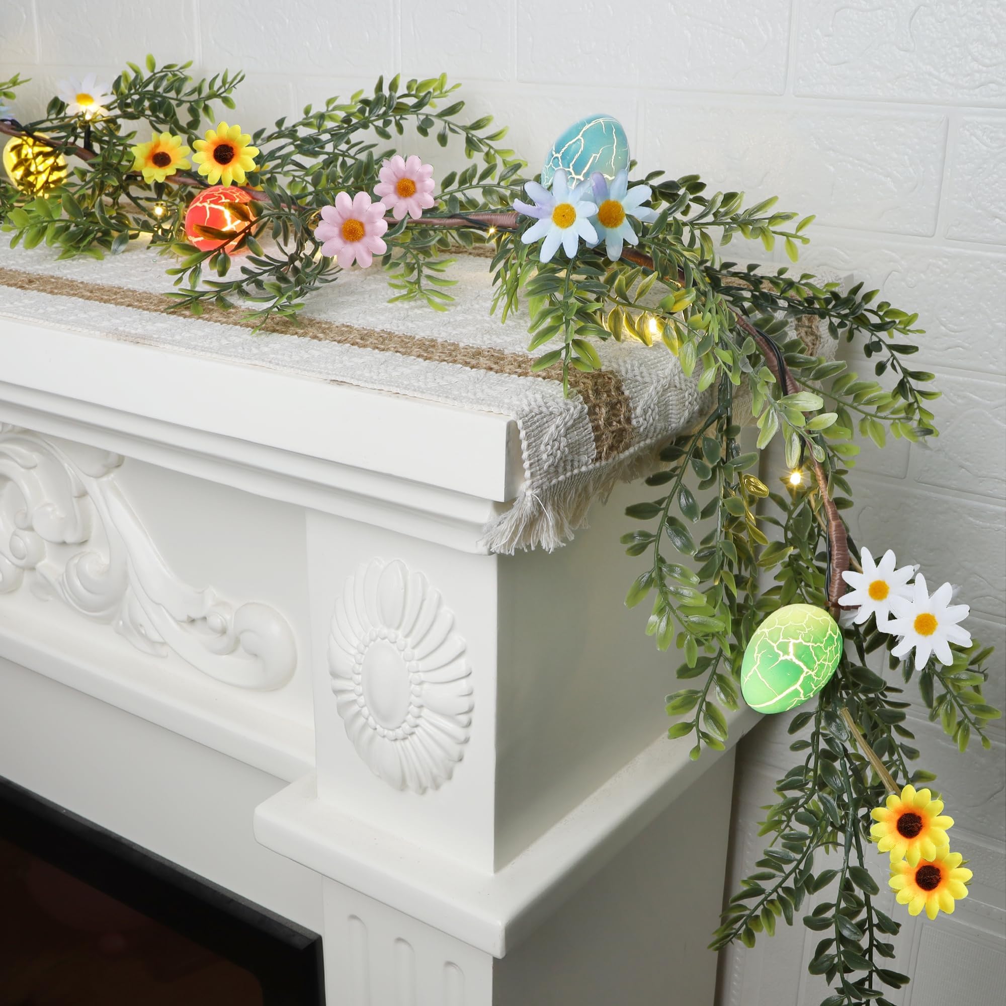 Amazon.com: ZIFTY 5FT Easter Garland Spring Vine with Easter Eggs ...