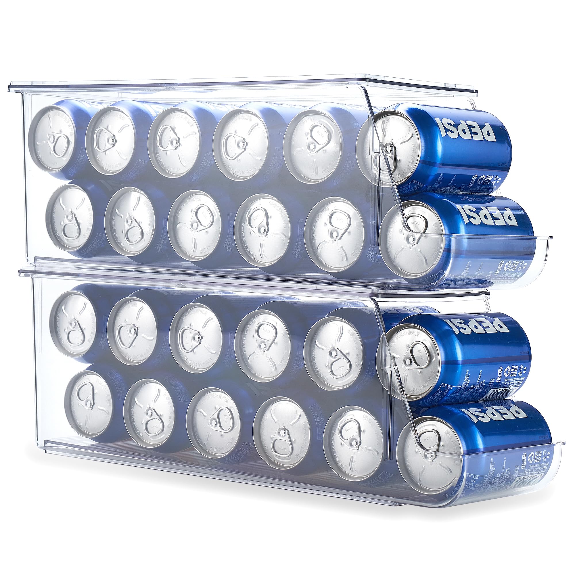 Amazon.com: Prsildan Large Soda Can Organizer with Lid, Rolling Soda ...