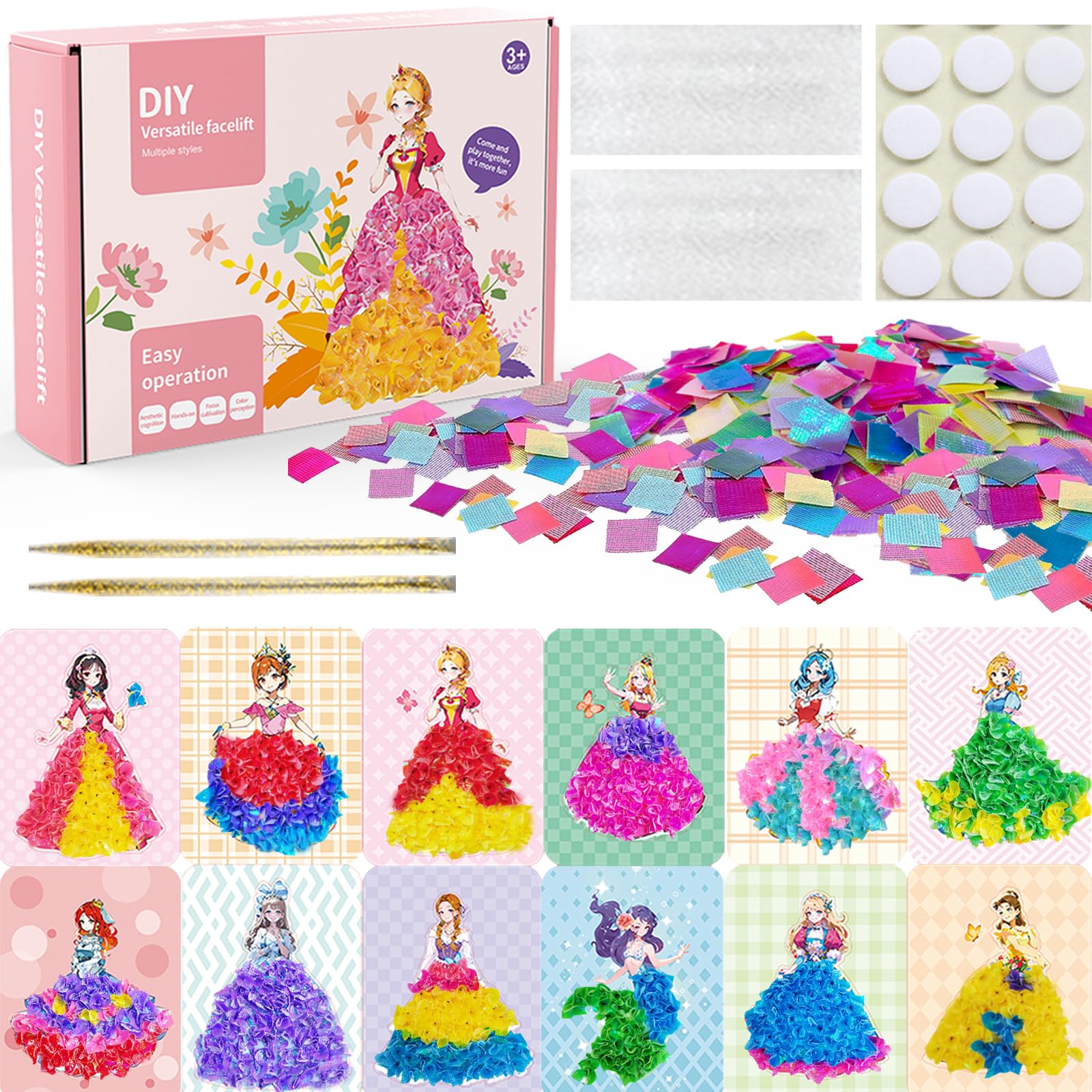 Jokvaex Puzzle Puncture Painting for Kids Enchanted Fabric Art Set ...