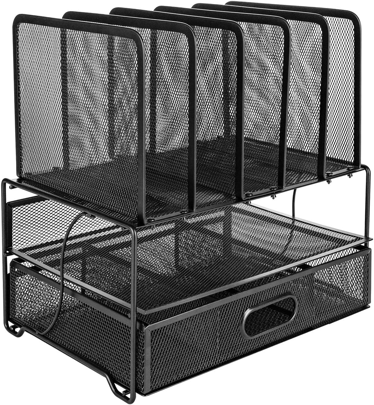 Amazon.com : Amazon Basics Mesh Desk Organizer with Sliding Drawer ...