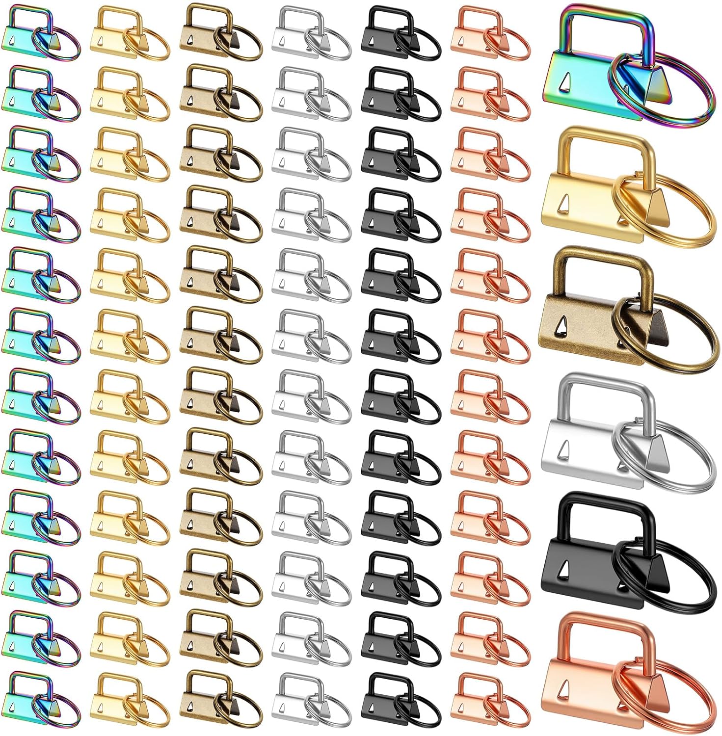 Amazon.com: Tobeelec 72 Pcs 1 Inch Key Fob Hardware Set, Metal Keyfobs ...
