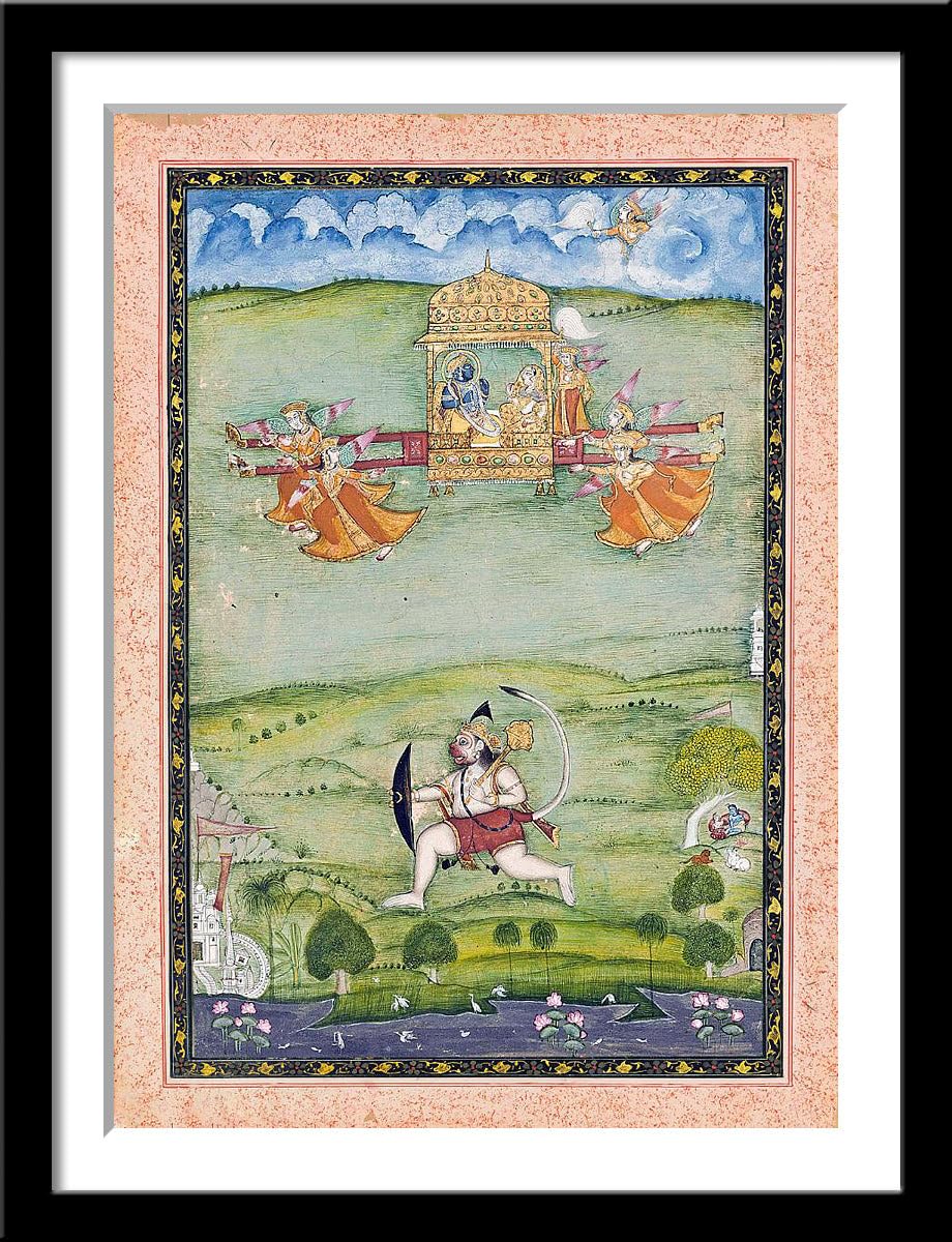 Tallenge - Ram And Sita In A Palanquin With Hanuman - Bikaner circa ...