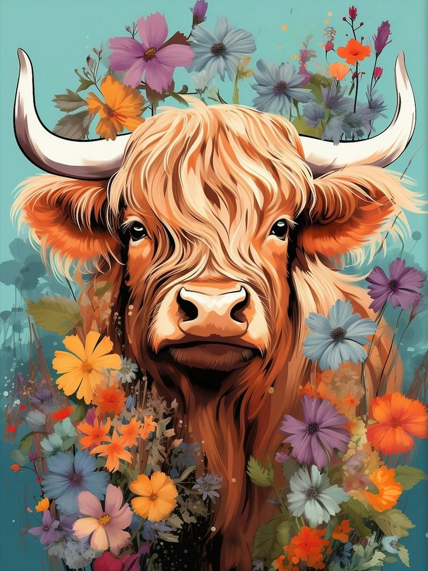 Amazon.com: Meothan 5D Highland Cow Diamond Painting Kits for Adults ...