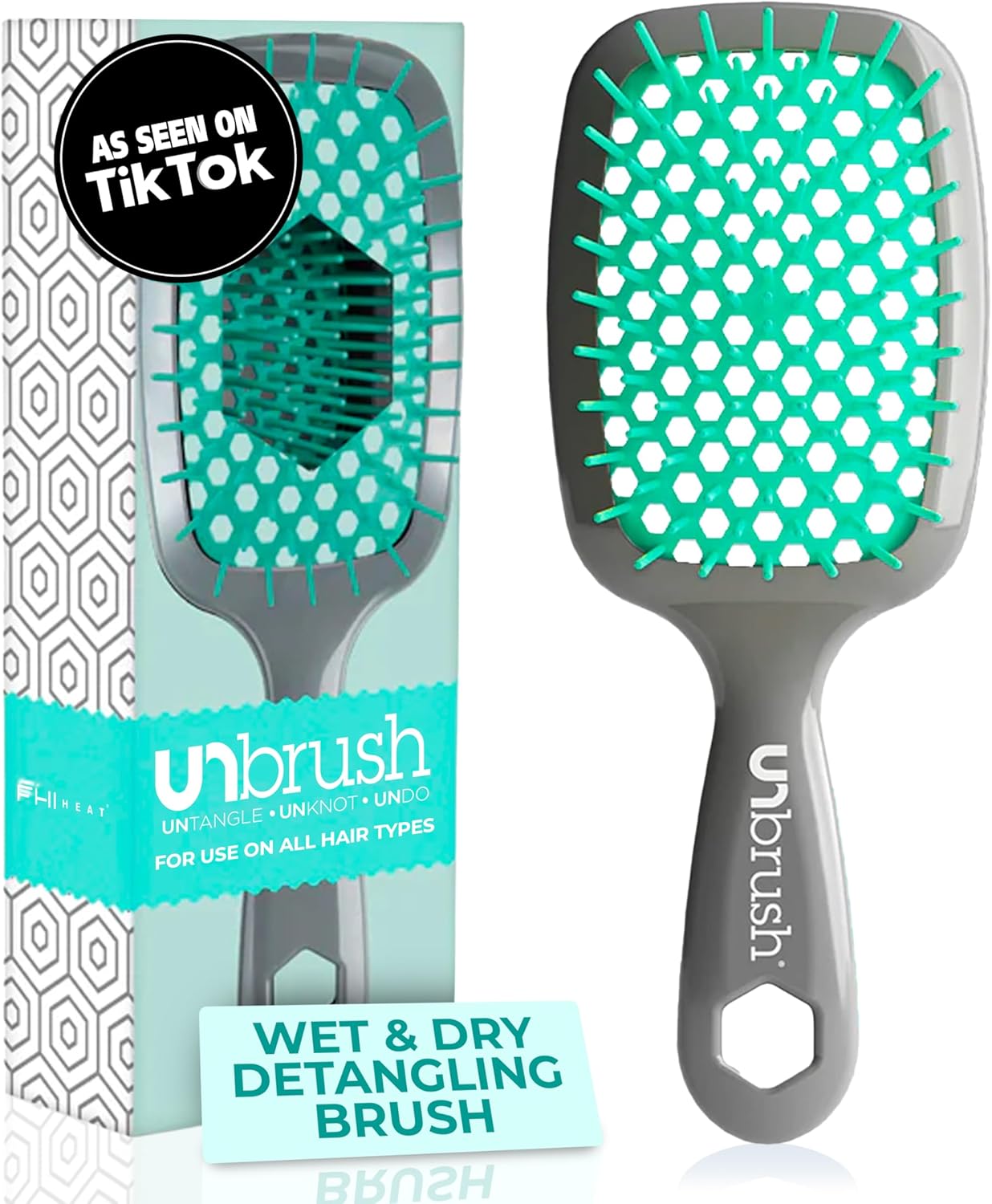 FHI Heat UNbrush Wet & Dry Vented Detangling Hair Brush, Aurora ...