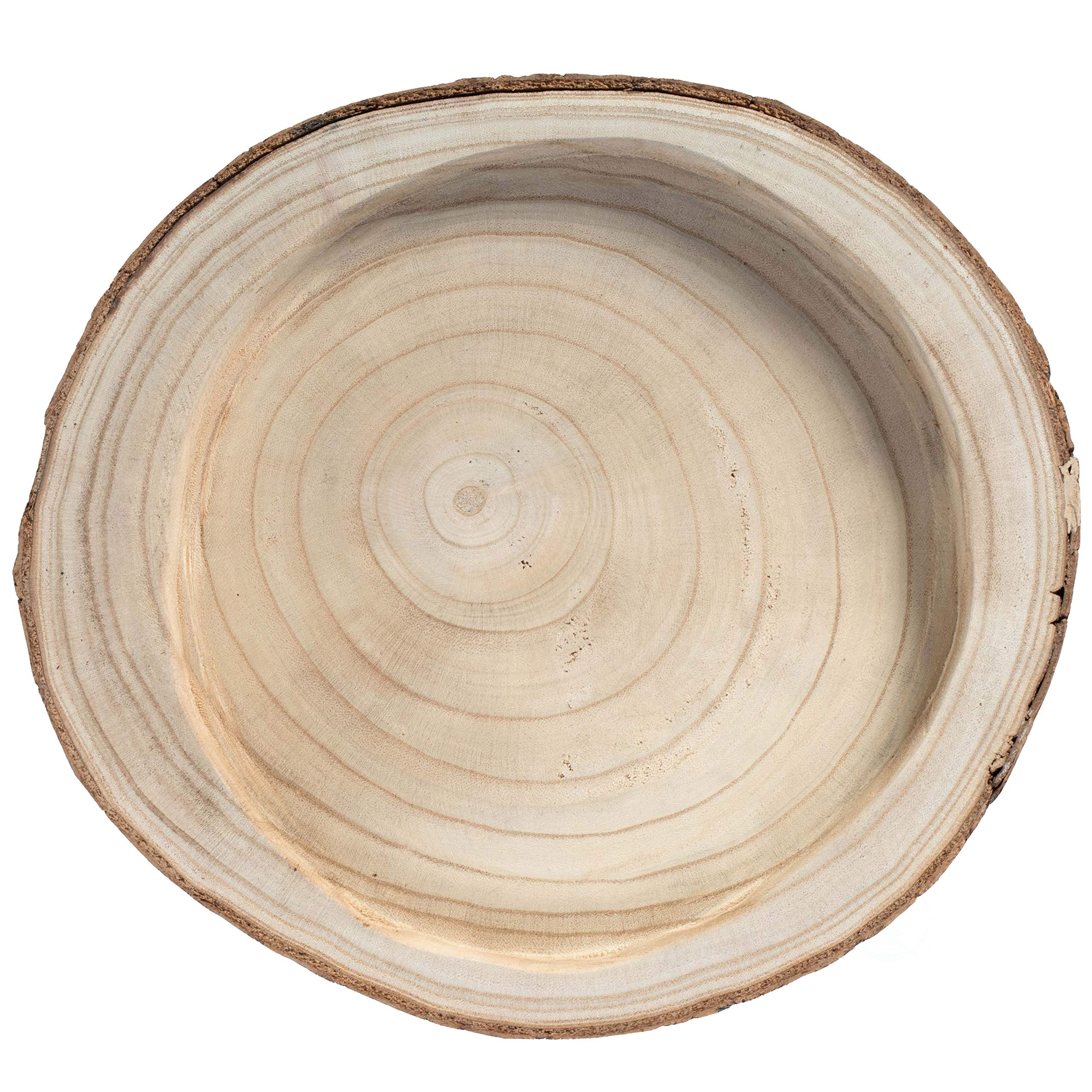 Snapklik.com : Wood Tree Bark Indented Display Tray Serving Plate ...