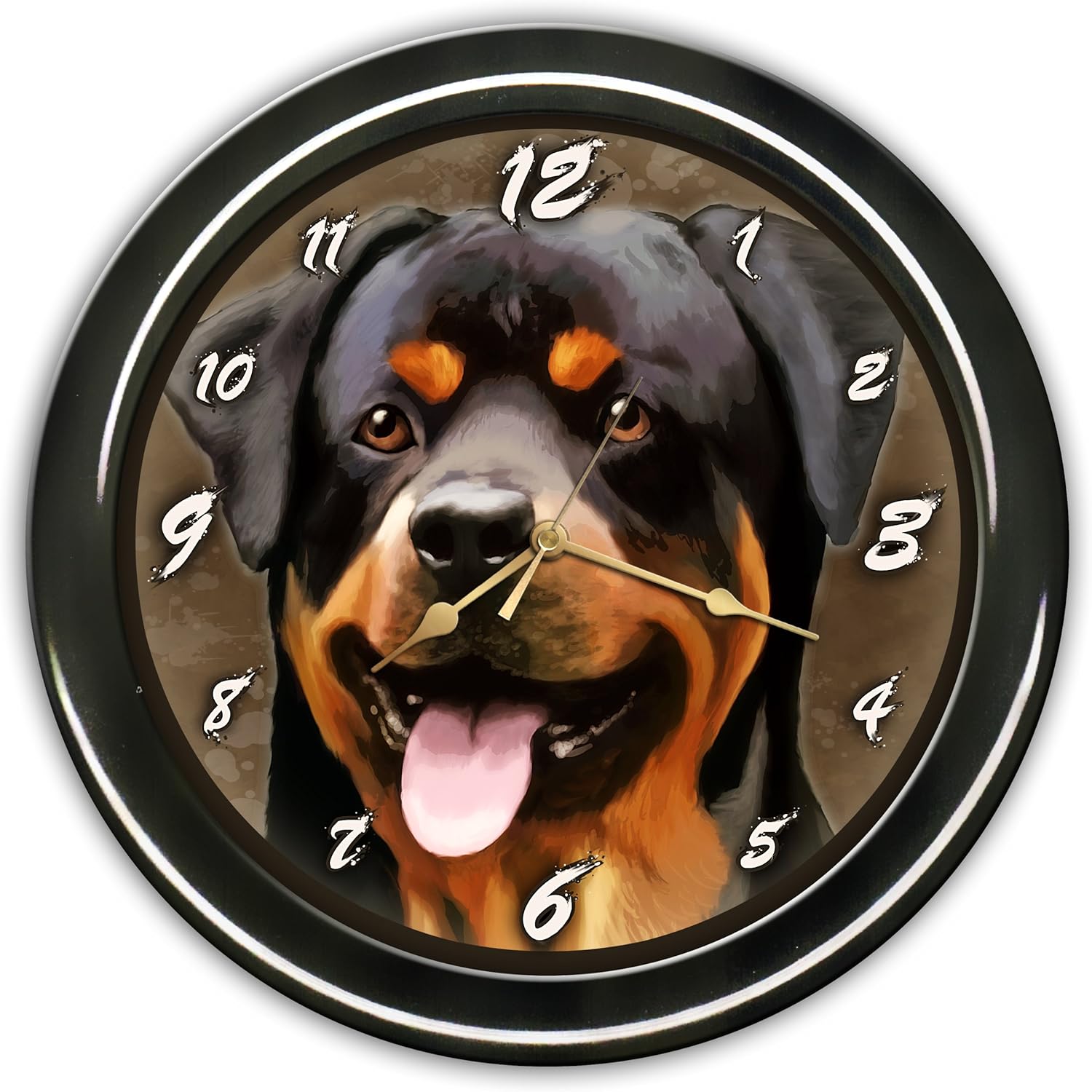Amazon.com: Rottweiler Dog 8.5" Indoor / Outdoor Clock with Art by ...