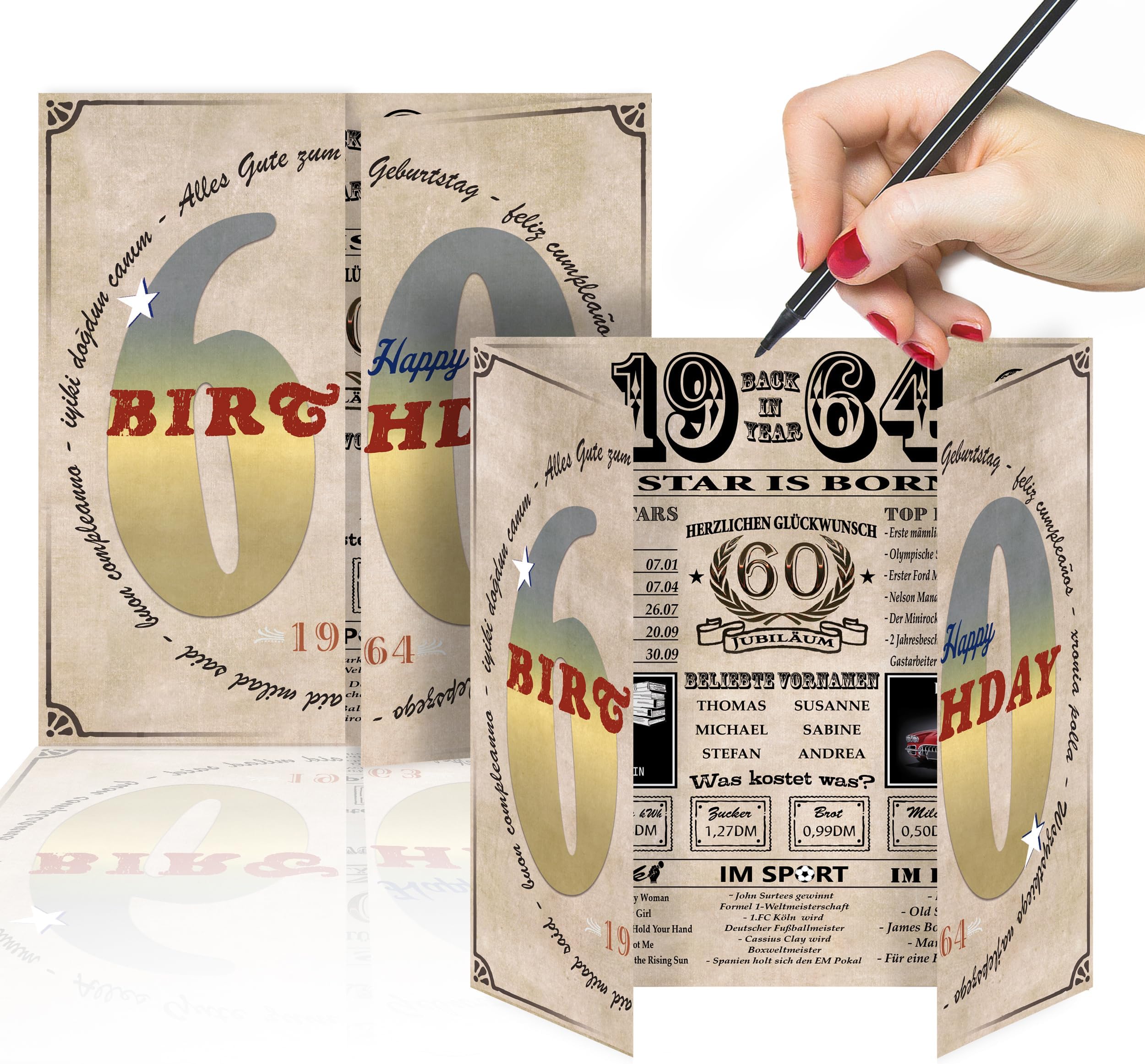 Schonend Behandeln Das Gute Stück ist 60 Karte Geburtstag Runder ...