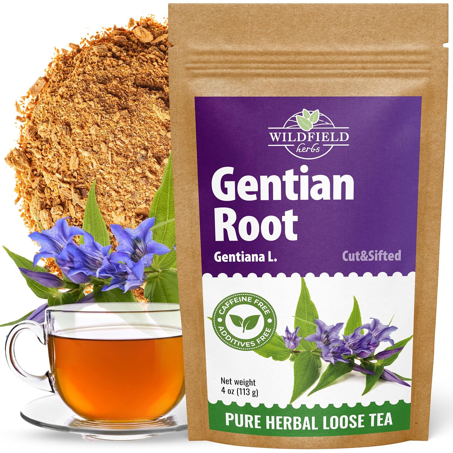 Amazon.com : 4 oz. Gentian Root Dried Gentian Root Herbal Tea (Gentiana ...