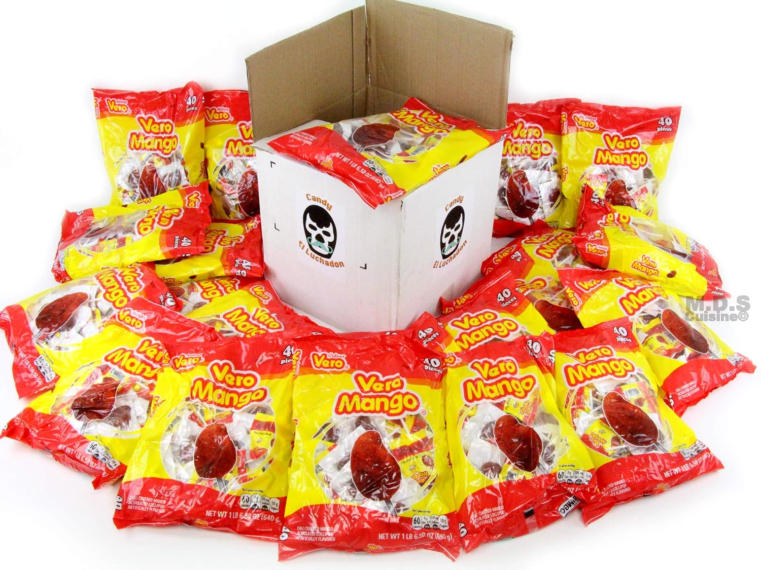 Amazon.com : Mexican Candy Vero Mango Paletas Wholesale Lollipops Box ...