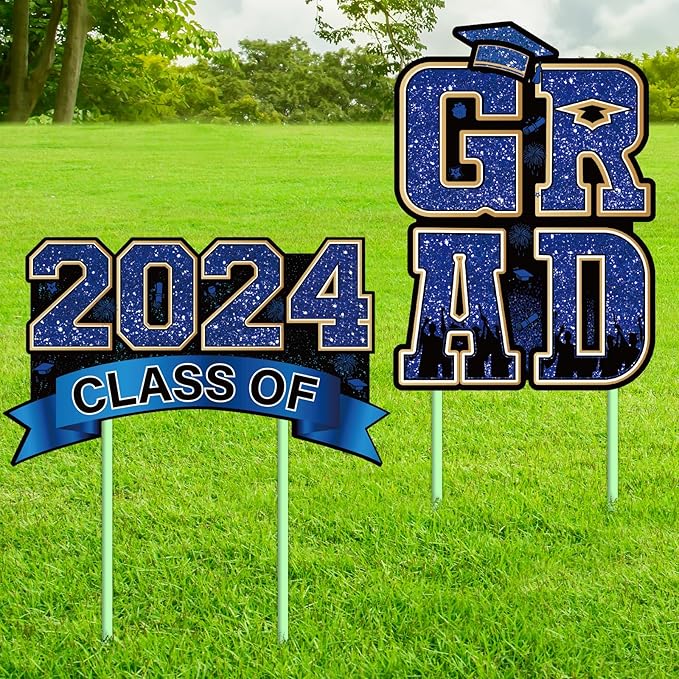 Amazon.com : 2 Pieces 2024 Graduation Yard Signs, Graduation Yard ...