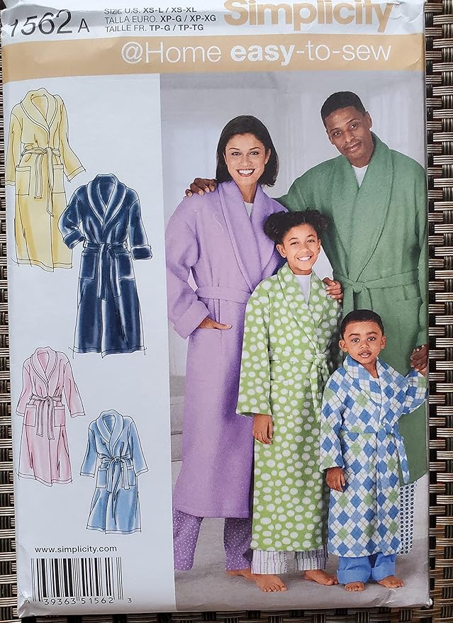 Amazon.com: Simplicity 1562 Easy to Sew Child's, Teen's, and Adult's ...