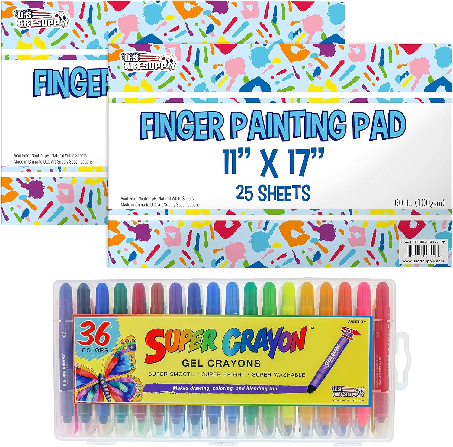 Amazon.com: U.S. Art Supply Super Crayons Set of 36 Colors - Bright ...