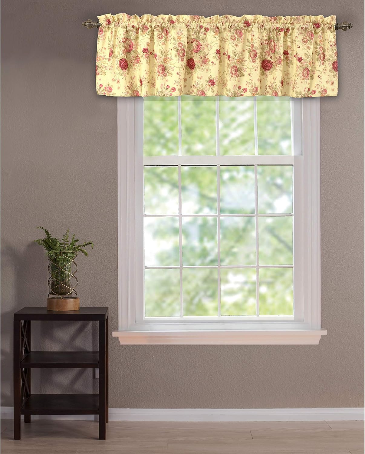 Amazon.com: Antique Rose Valance Multi Color Floral Traditional 100% ...