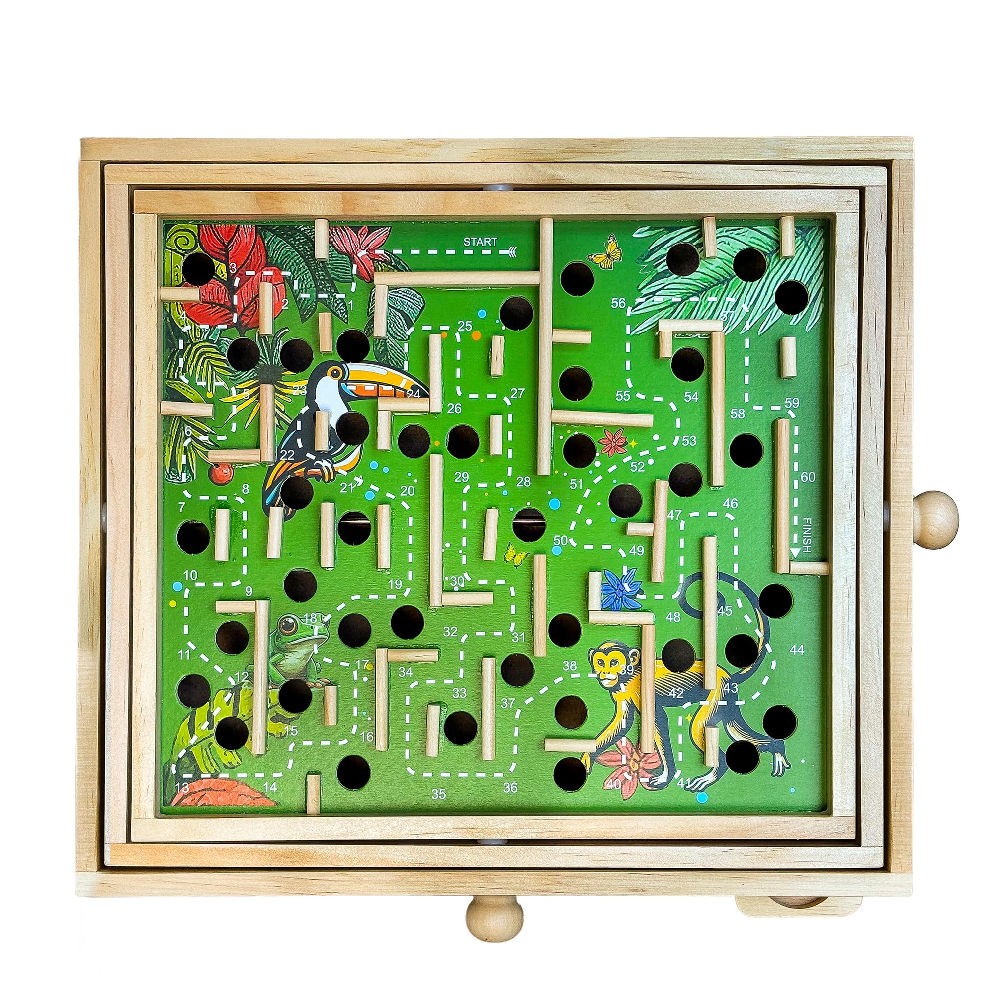 Amazon.com: STERLING Games Wooden Labyrinth Jungle Nature Theme Tilt ...