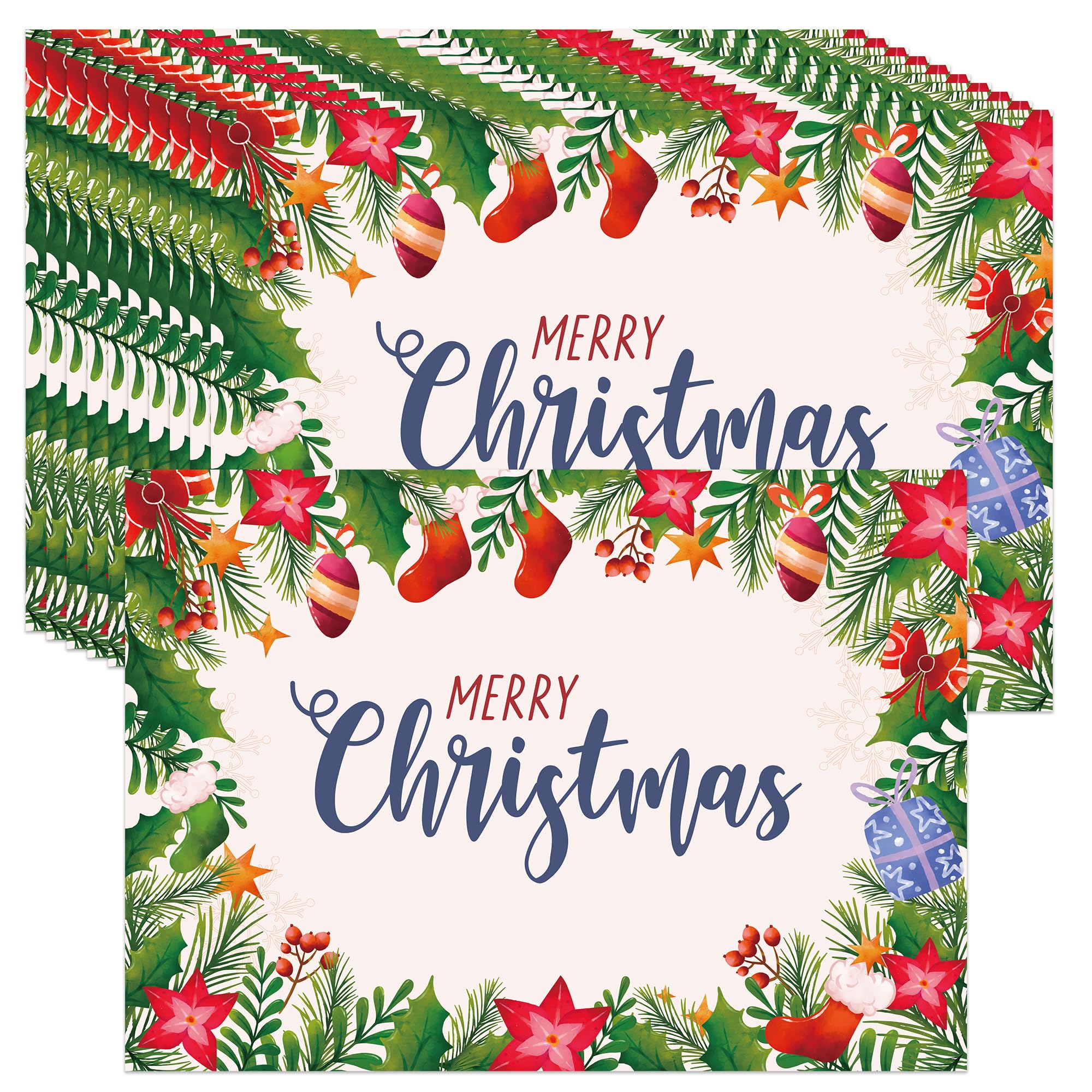 Amazon.com: Lucleag 50 PCS Merry Christmas Paper Place Mats, Christmas ...
