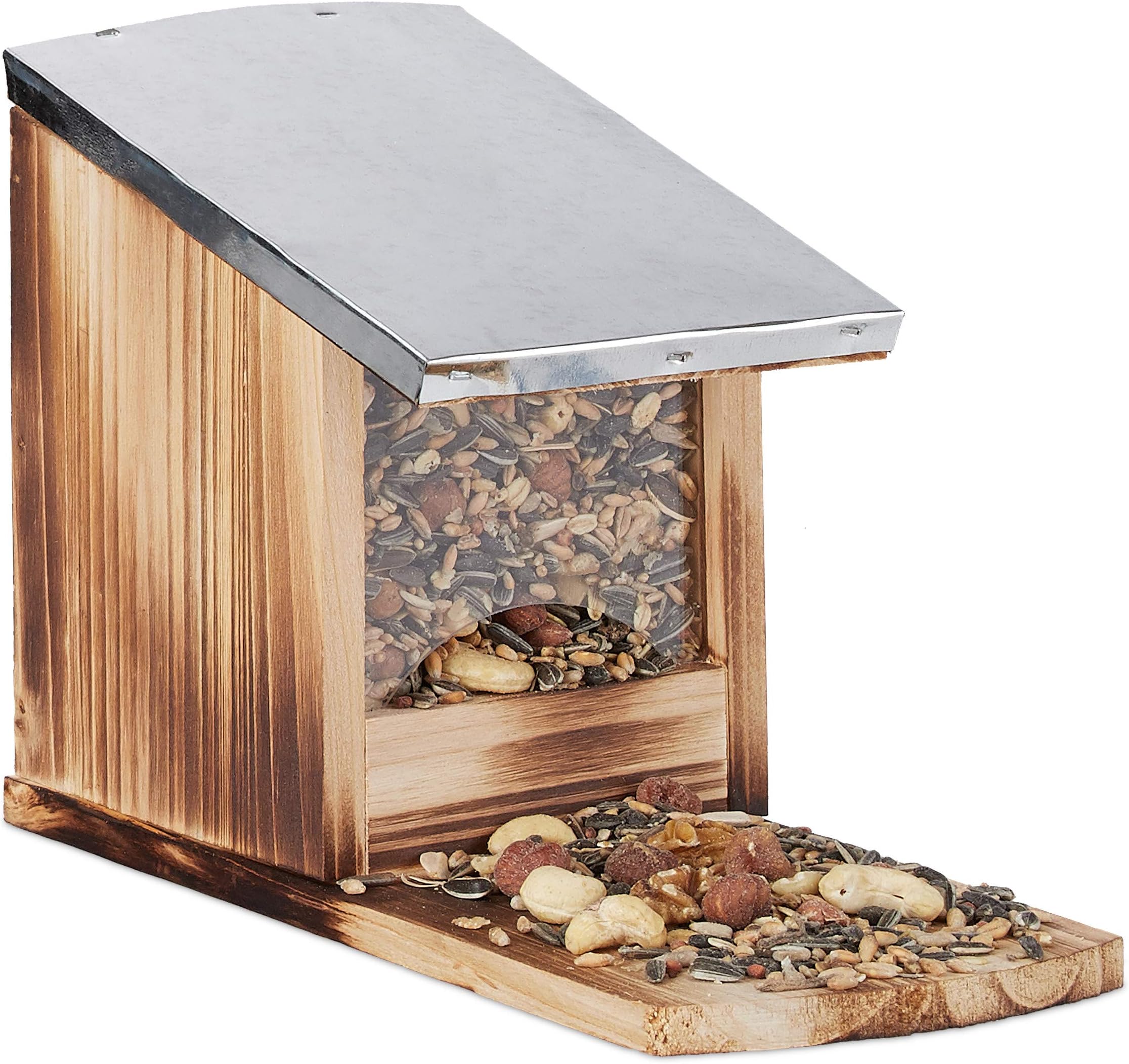 WILDLIFE HOME Eichhörnchen Futterhaus mit Metalldach I Futterstation ...