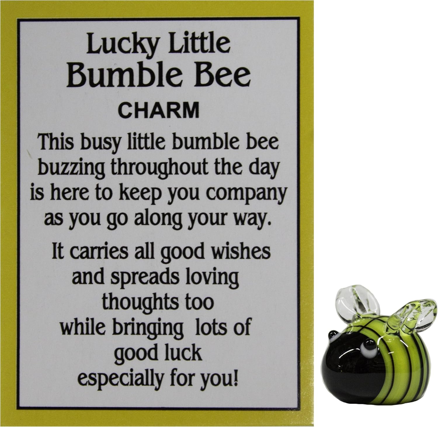 Amazon.com: Ganz Lucky Little Bumble Bee Charm with Story Card yellow ...