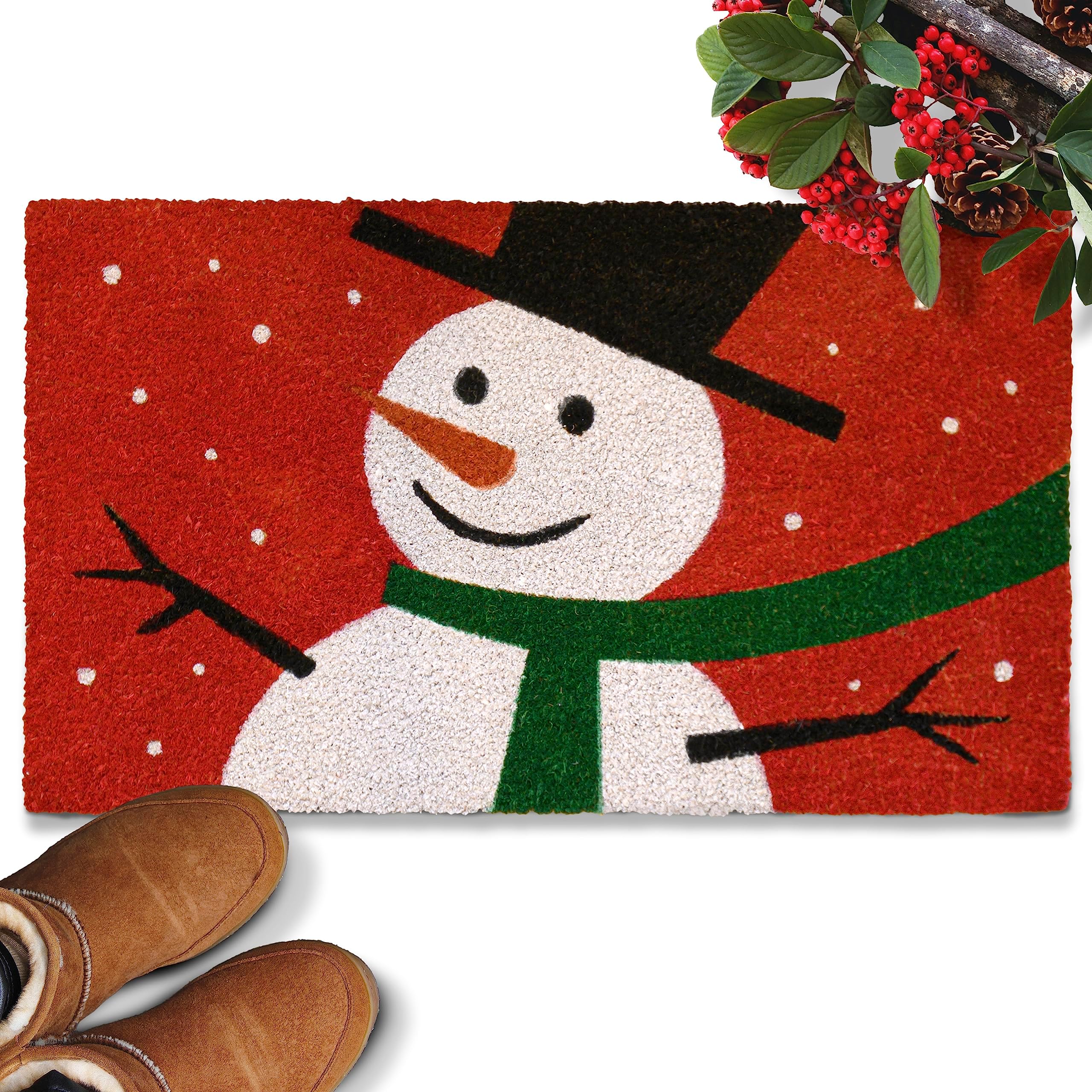 Amazon.com: Snowman Doormat 30x17 Inch, Snowman Door Mat Outdoor, Merry ...
