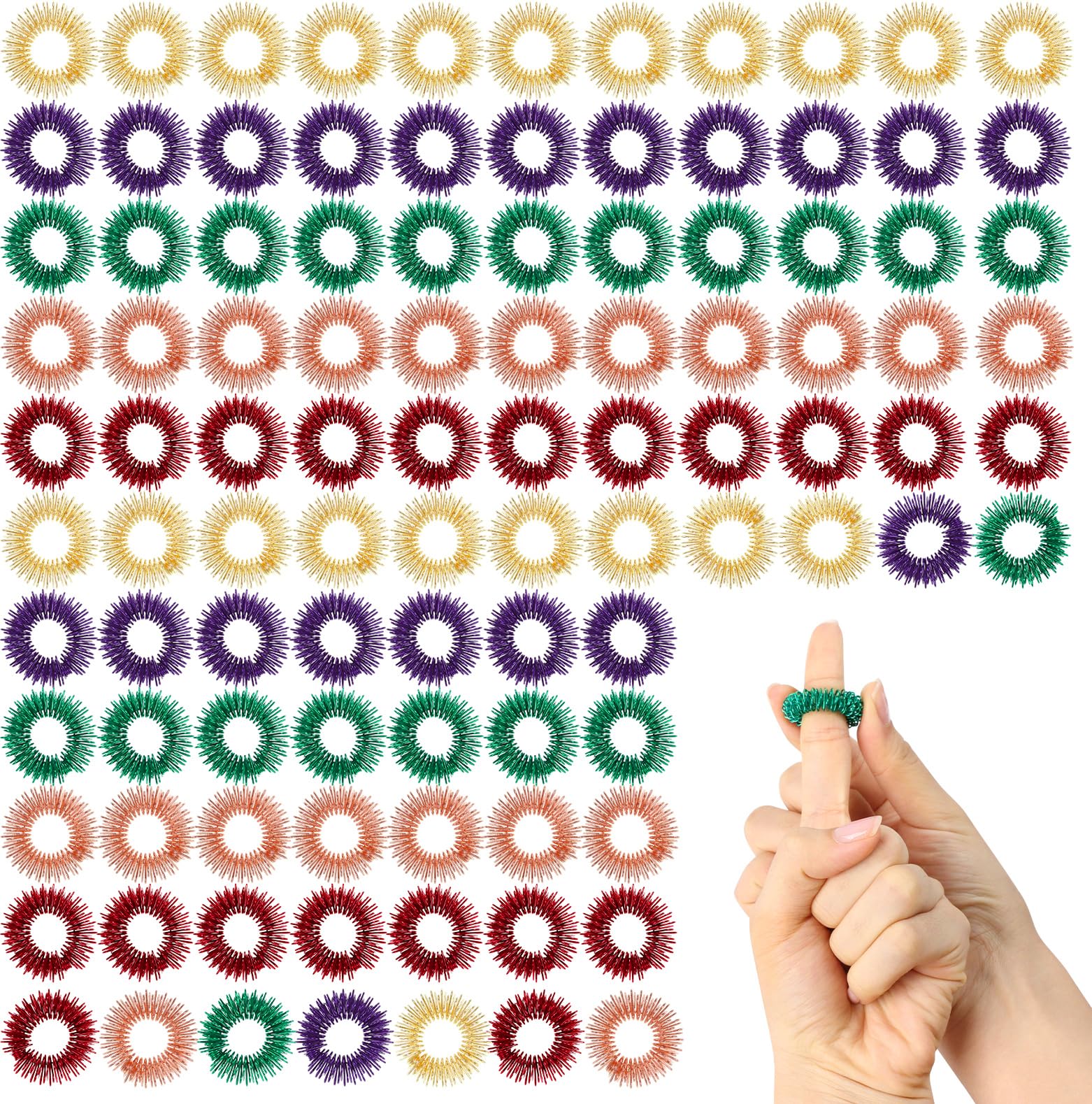 DAJISI 100 Pcs Sensory Rings Fidget Toys Fidget Finger Toys ...