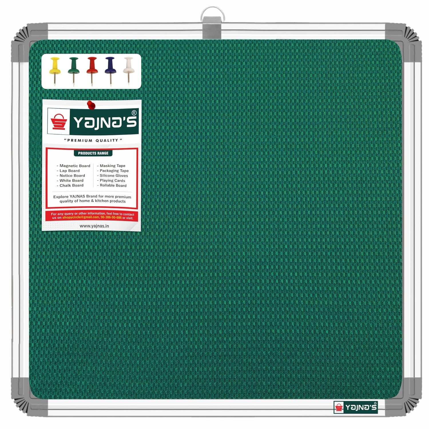 YAJNAS® 28x28 CM Premium Material Green Color Notice Board/Soft Board ...