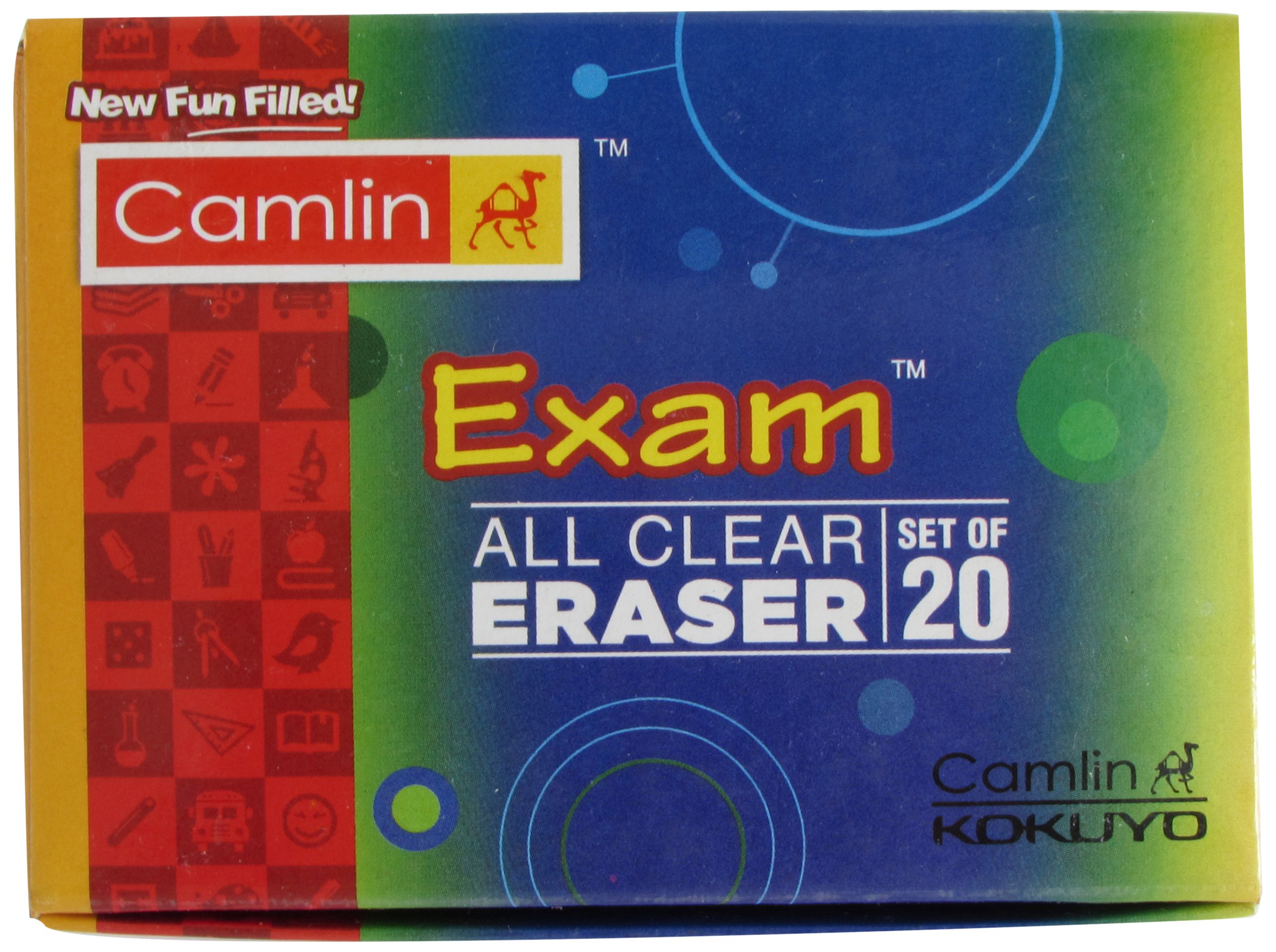 Camlin Kokuyo All Clear Regular Eraser - Pack of 20 : Amazon.in: Home ...