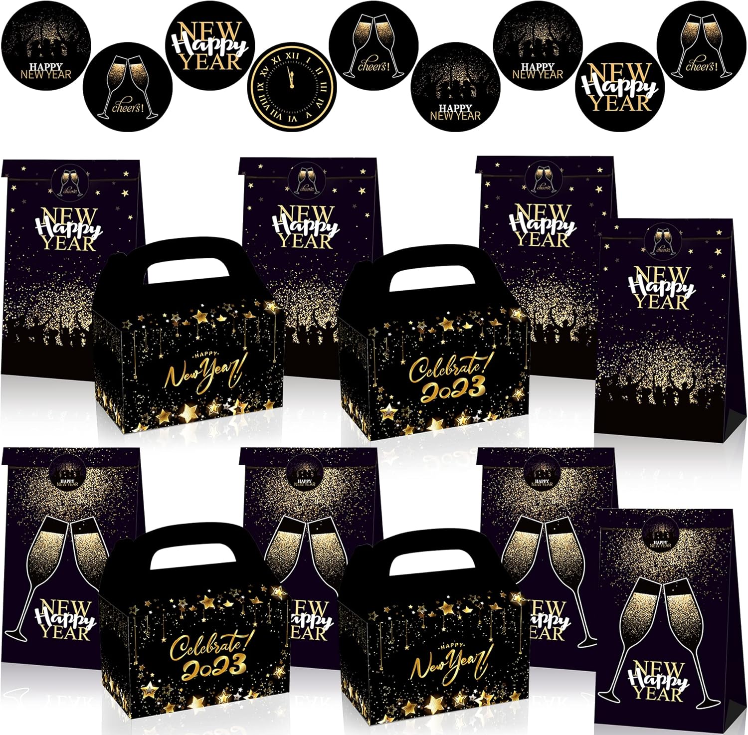 Amazon.com: Happy New Year Gift Bags - Pack of 42 | New Years Treat ...
