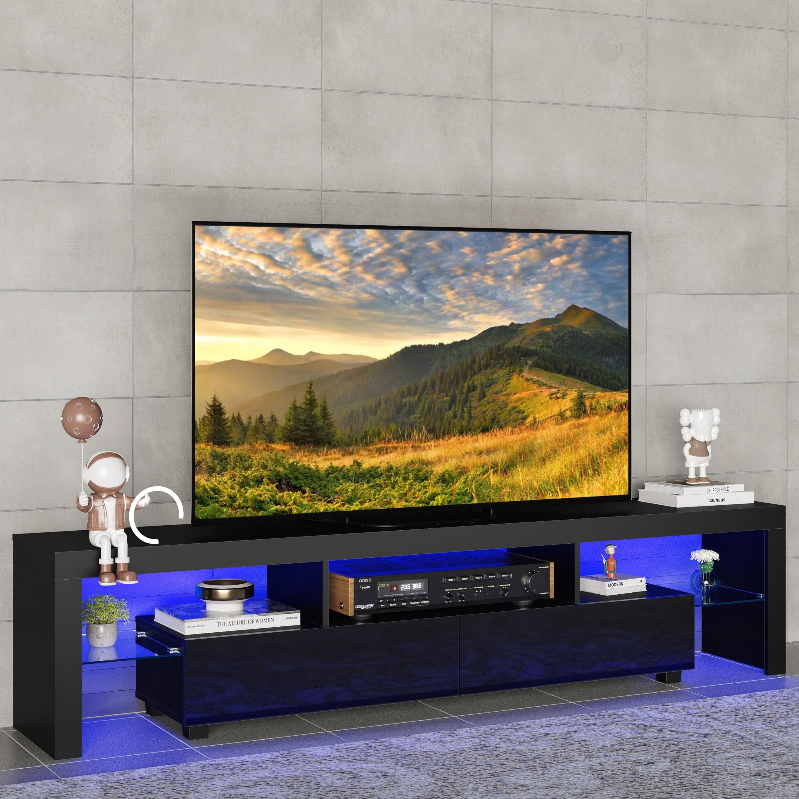 Panana 69.7 inch TV Stand TV Unit Entertainment Center with RGB LED ...