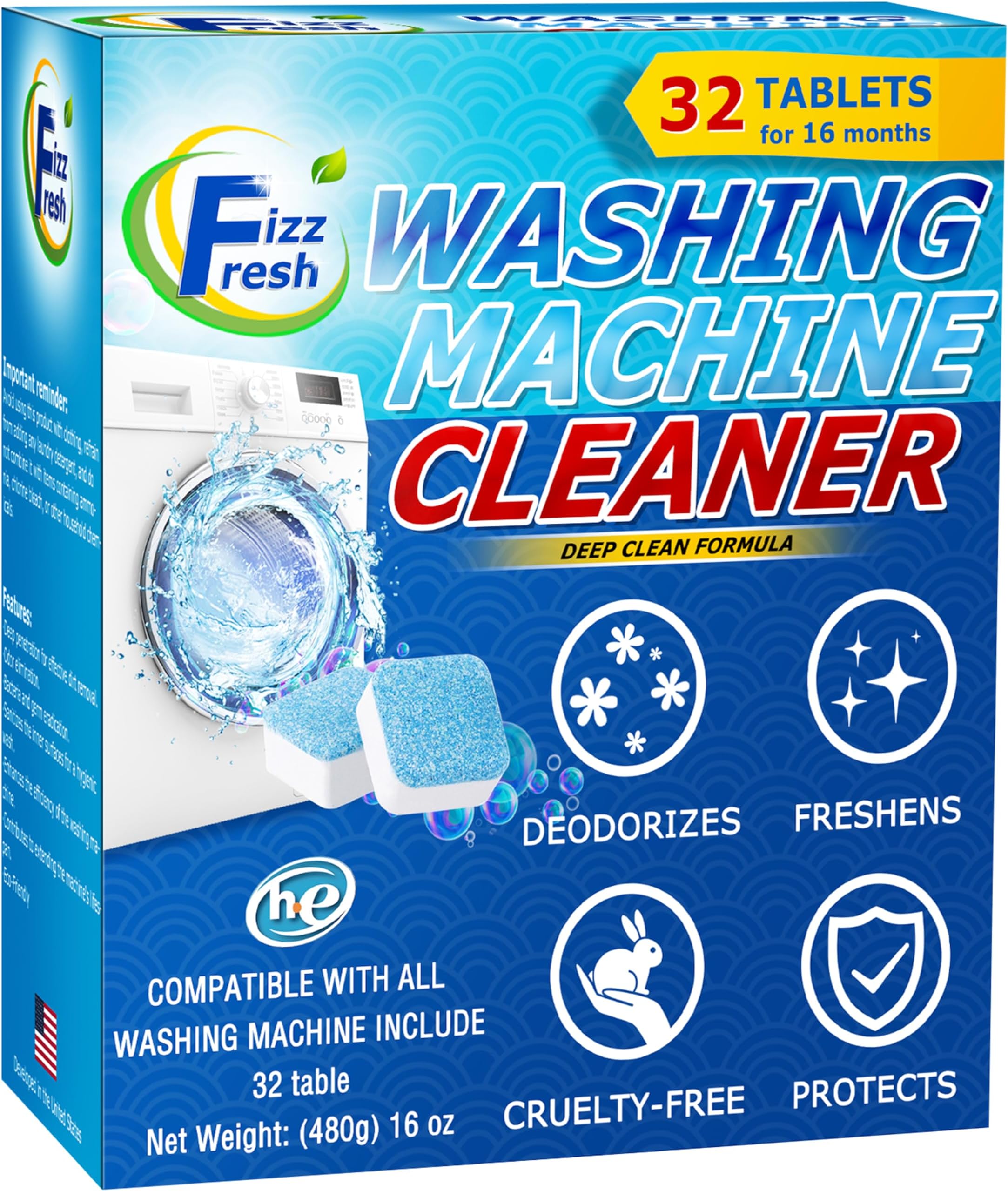 Amazon.com: Washing Machine Cleaner Tablets 24 pack Powerful Descaler ...