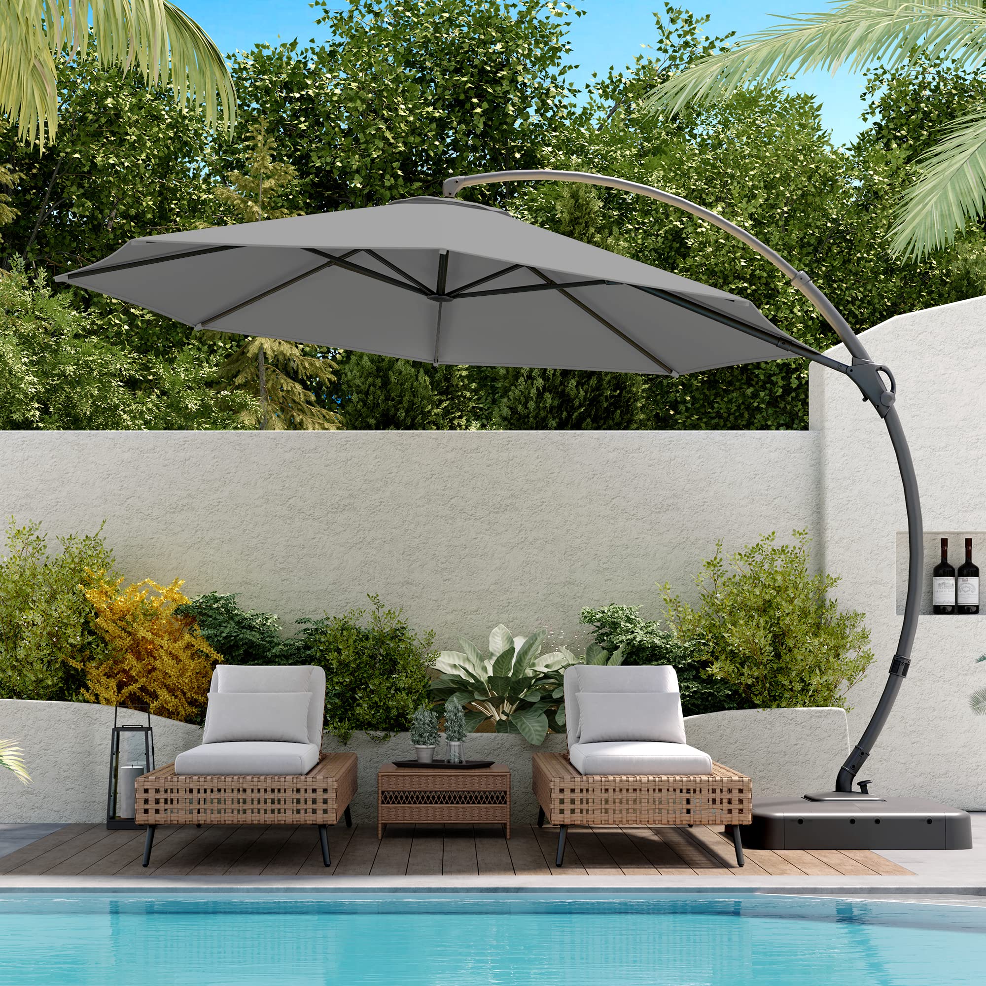 Amazon.com : LAUSAINT HOME Outdoor Patio Umbrella with Base Included ...