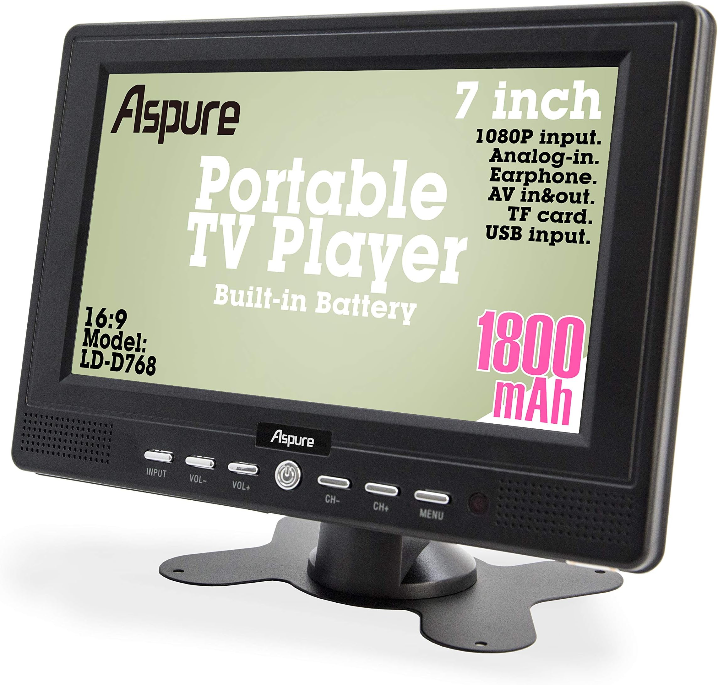 7 Inch Portable Digital DVB-T2 DVB-T TFT HD Screen Freeview LED TV for ...