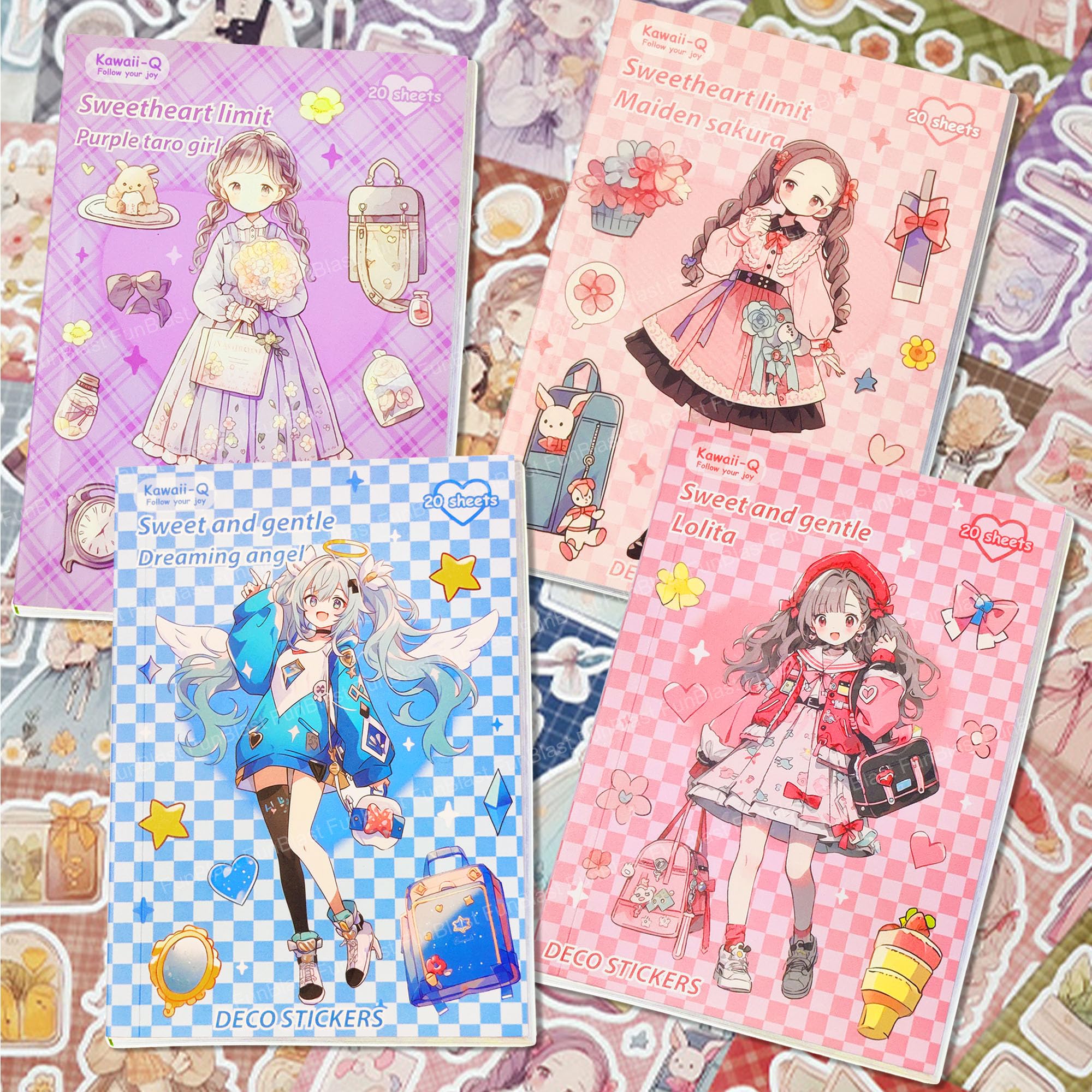 FunBlast Kawaii Stickers Book – 80 Sheets/1600 Stickers, Japanese Style ...