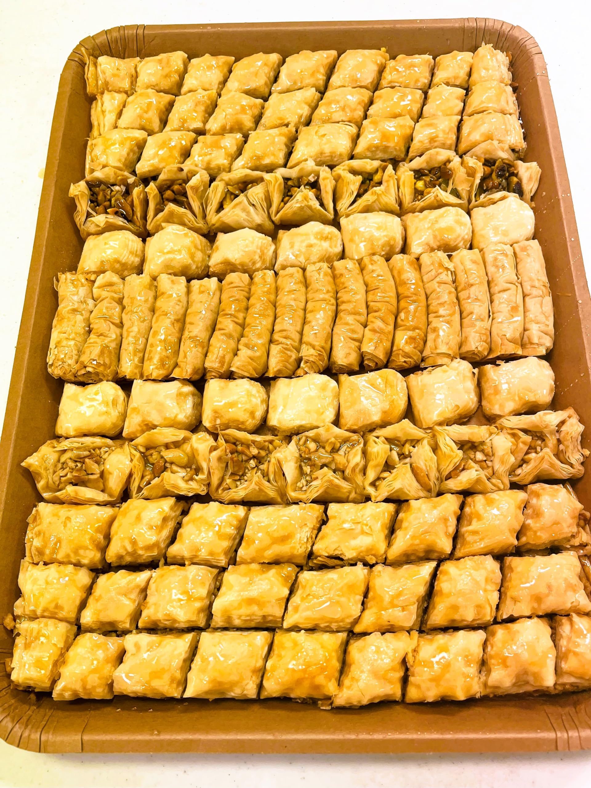 Amazon.com: Muhanna Sweets Large Assorted Baklava - Half Sheet Tray, 88 ...
