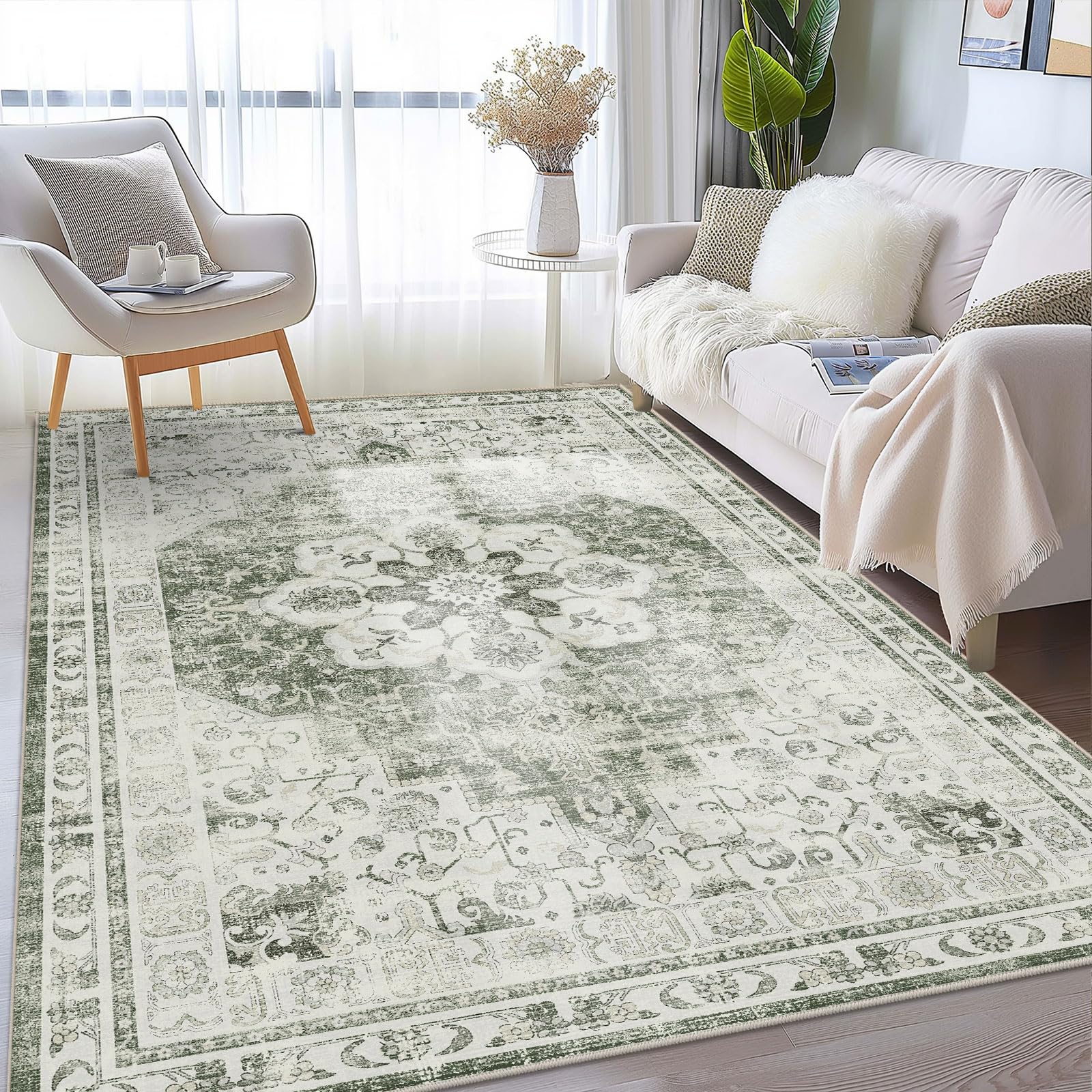 Amazon.com: Floor Flair Area Rugs Machine Washable, Living Room, 8x10 ...